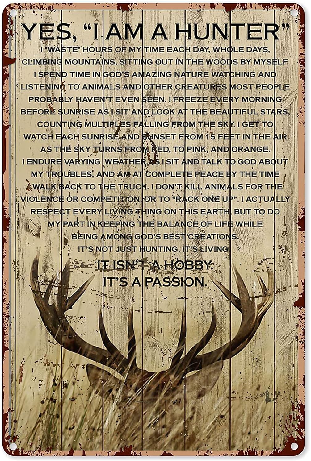 Amazon.com: JIUFOTK Elk Hunting Metal Sign Vintage Club Decor Yes I Am ...