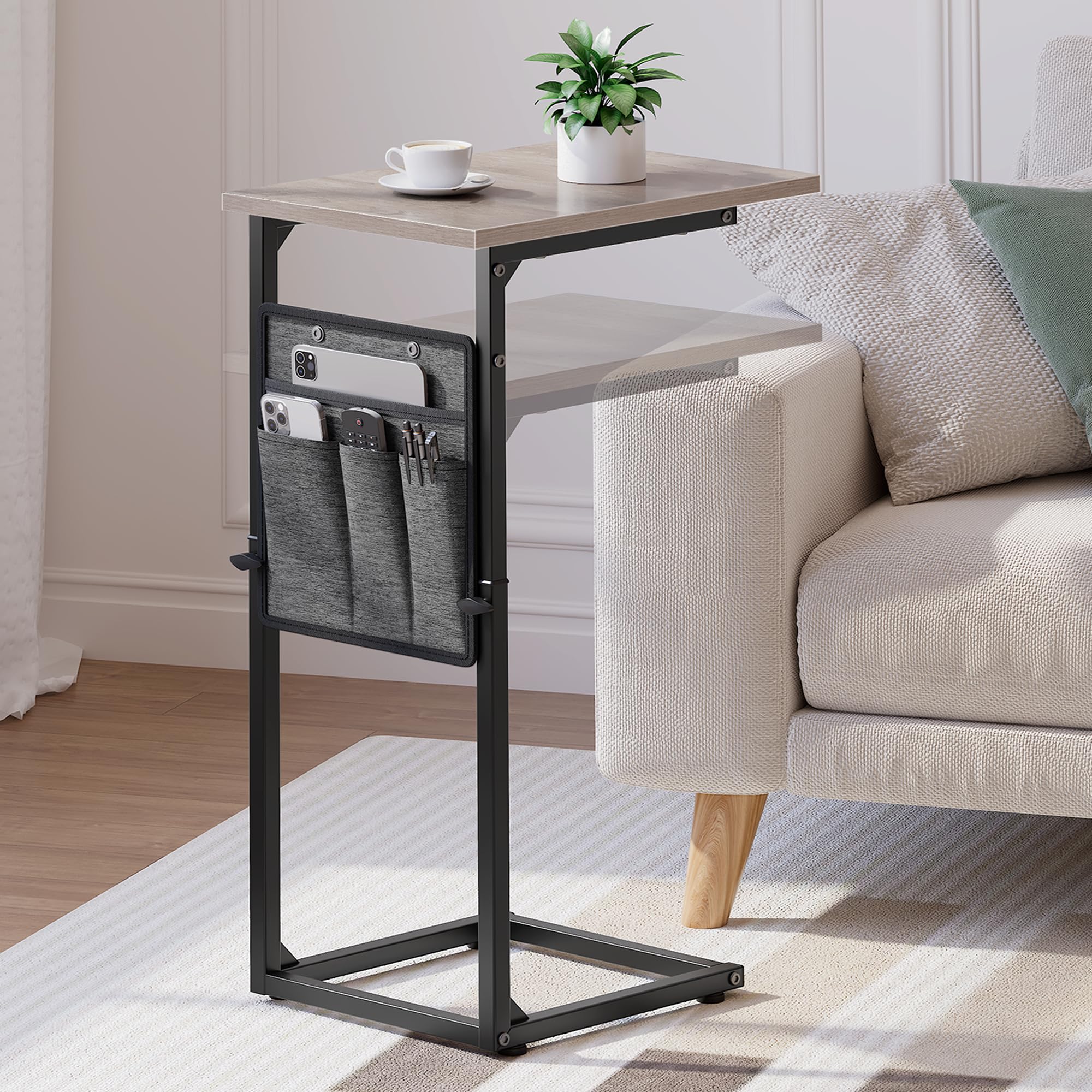 Snapklik.com : C Shaped End Table, 33" Tall Side Table For Couch ...