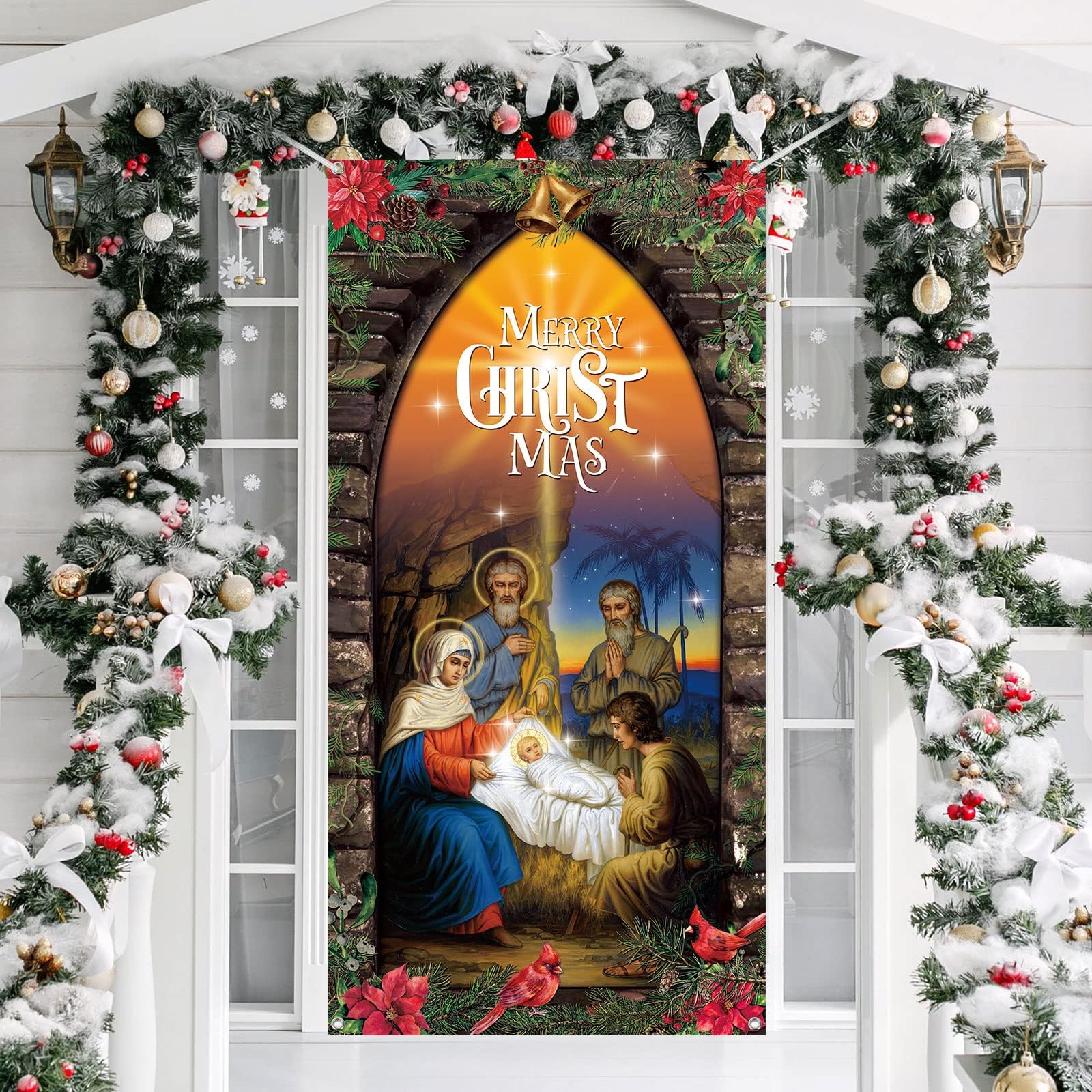 Amazon.com: Avezano Red Christmas Decorations Merry Christmas Hanging ...