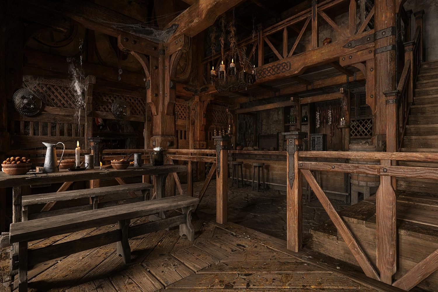 Amazon.com : CHNYWORK 17ftx10ft Medieval Tavern Backdrop Cinematic Wide ...