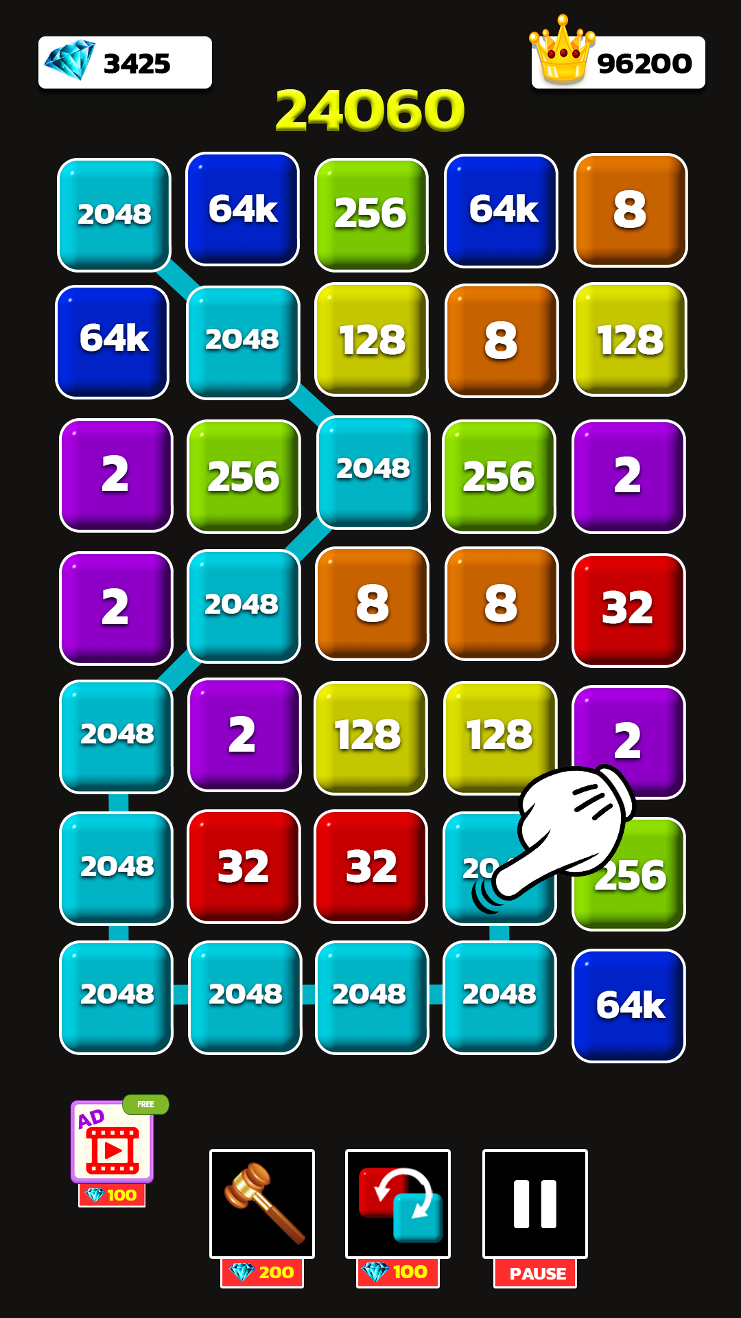 2248 Number Puzzle Block Numbers Merge Master 3D: Merge 2248 Match ...