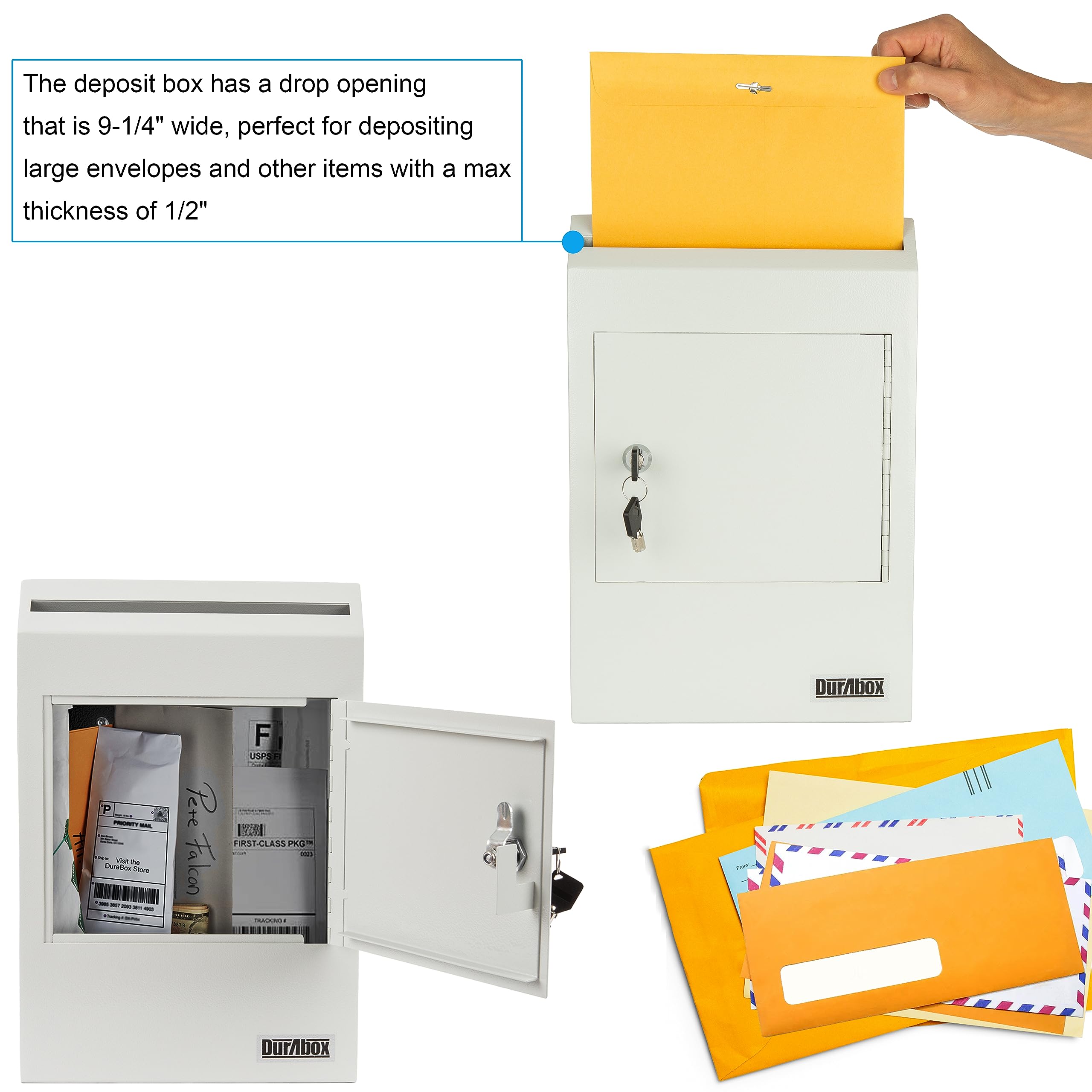 Snapklik.com : Durabox Large Heavy Duty Wall Mount Locking Deposit Drop ...