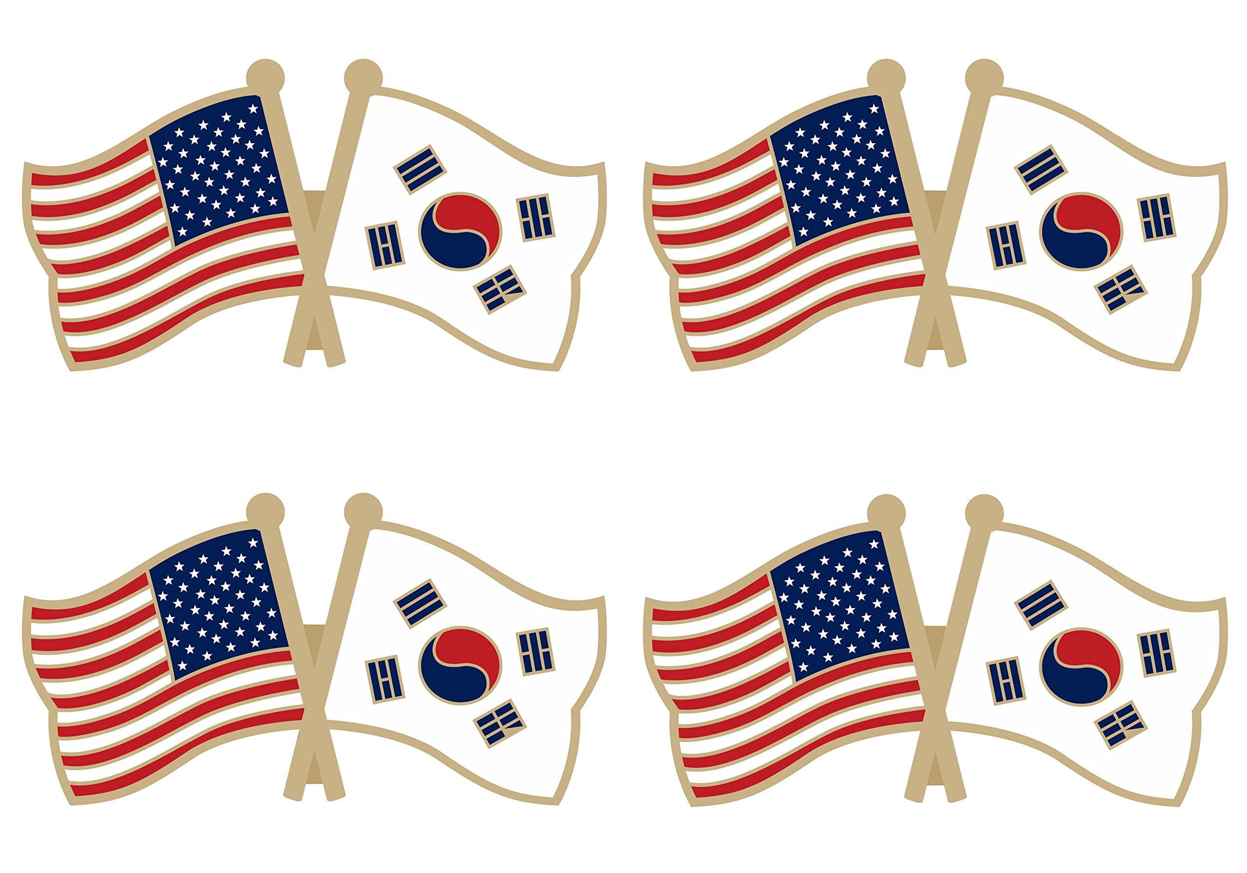 Amazon.com: South Korea Crossed Double Flag Lapel Pins Small Mini South ...