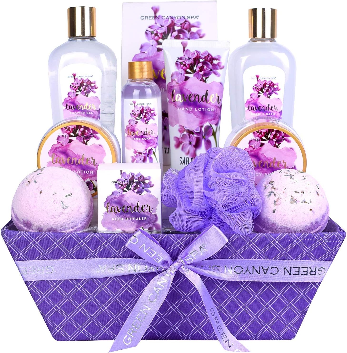Amazon.com: Green Canyon Spa Lavender Spa Gift Baskets for Women ...