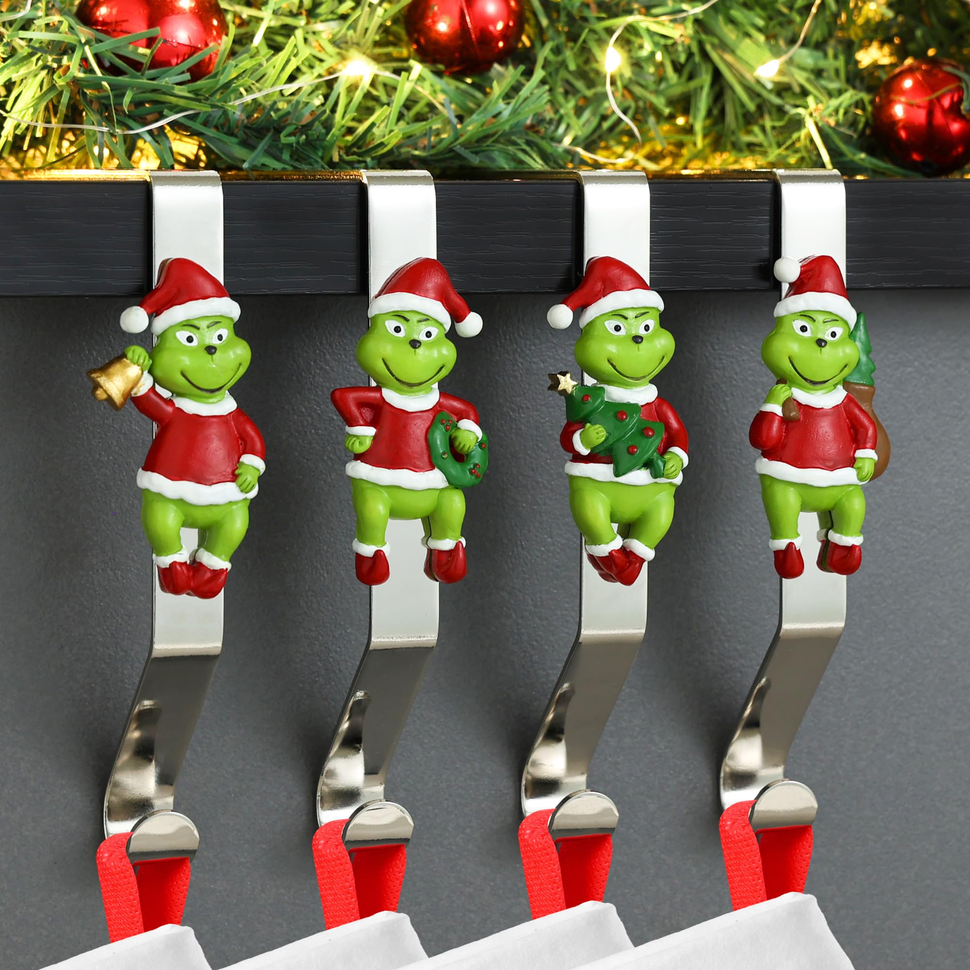 Amazon.com: Christmas Stocking Holders for Mantle Set 4,Christmas ...