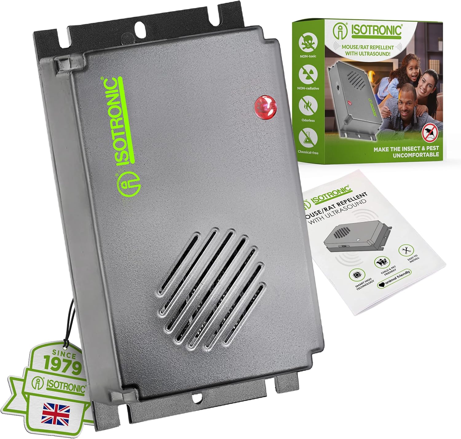 ISOTRONIC Mouse Rat repellent ultrasonic battery operated outdoor ...