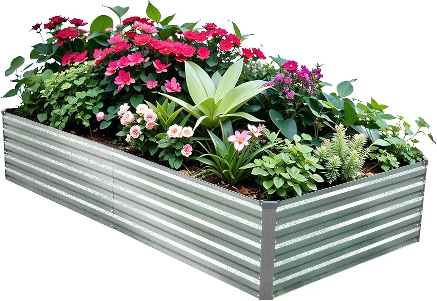 Amazon.com : RANDUN Raised Garden Bed 8x4x1.5FT Galvanized Raised ...