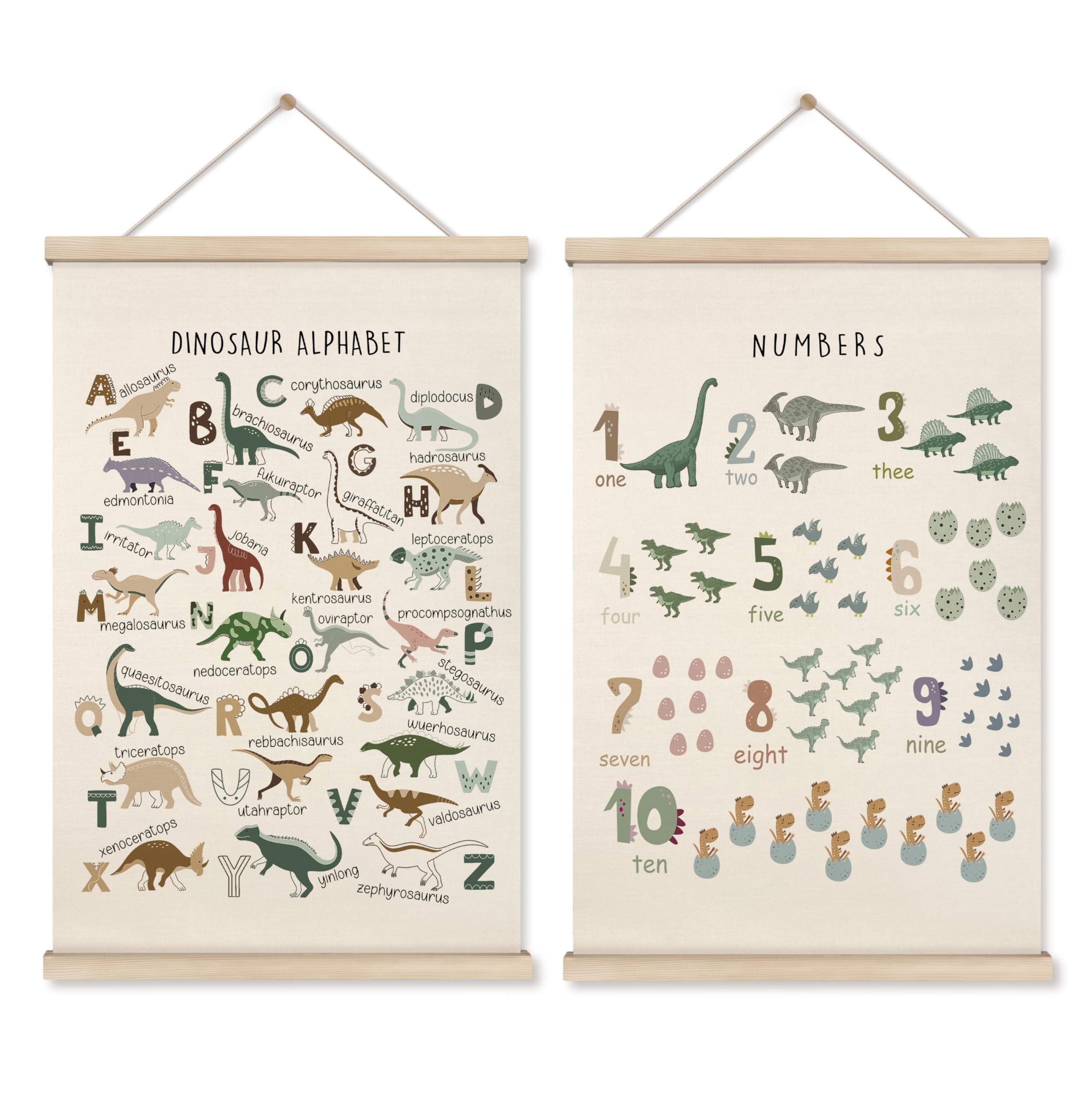 Amazon.com - HRQKO Dinosaur Alphabet Poster Hanger Frame Set of 2 ...