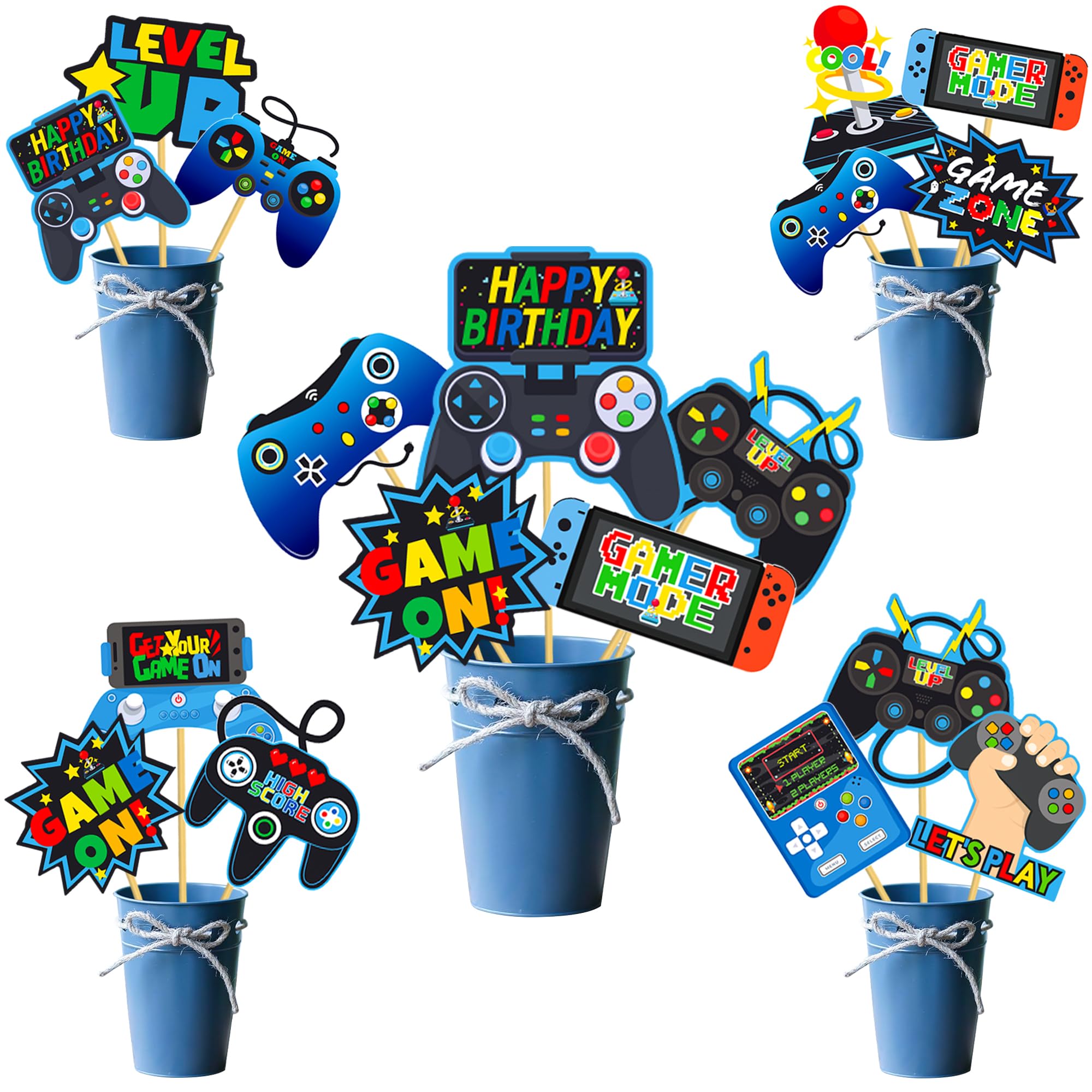 Amazon.com: Video Game Centerpiece Sticks 26Pcs Gamer Birthday Party ...