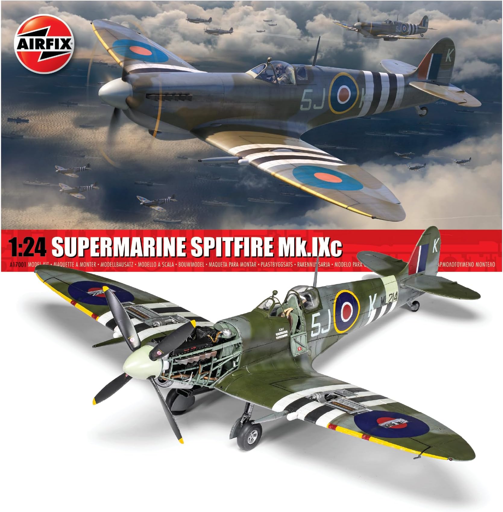 Airfix Model Airplane Kit Gift Set - A17001 Supermarine Spitfire Mk.IXc ...