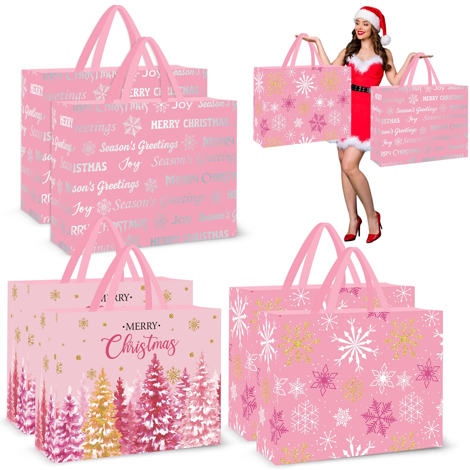 Amazon.com: Aliceset 6 Pcs Extra Large Christmas Gift Bag 22 x 17 x 7 ...