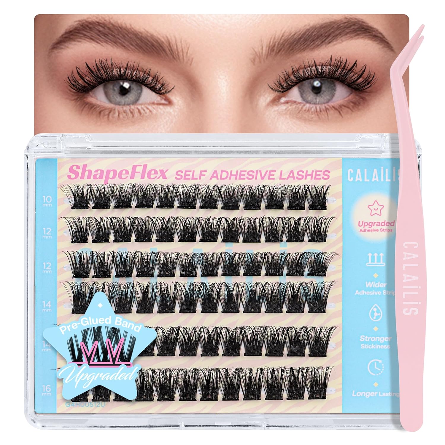 Amazon.com: CALAILIS Self Adhesive Eyelashes 72Pcs D Curl Press on ...