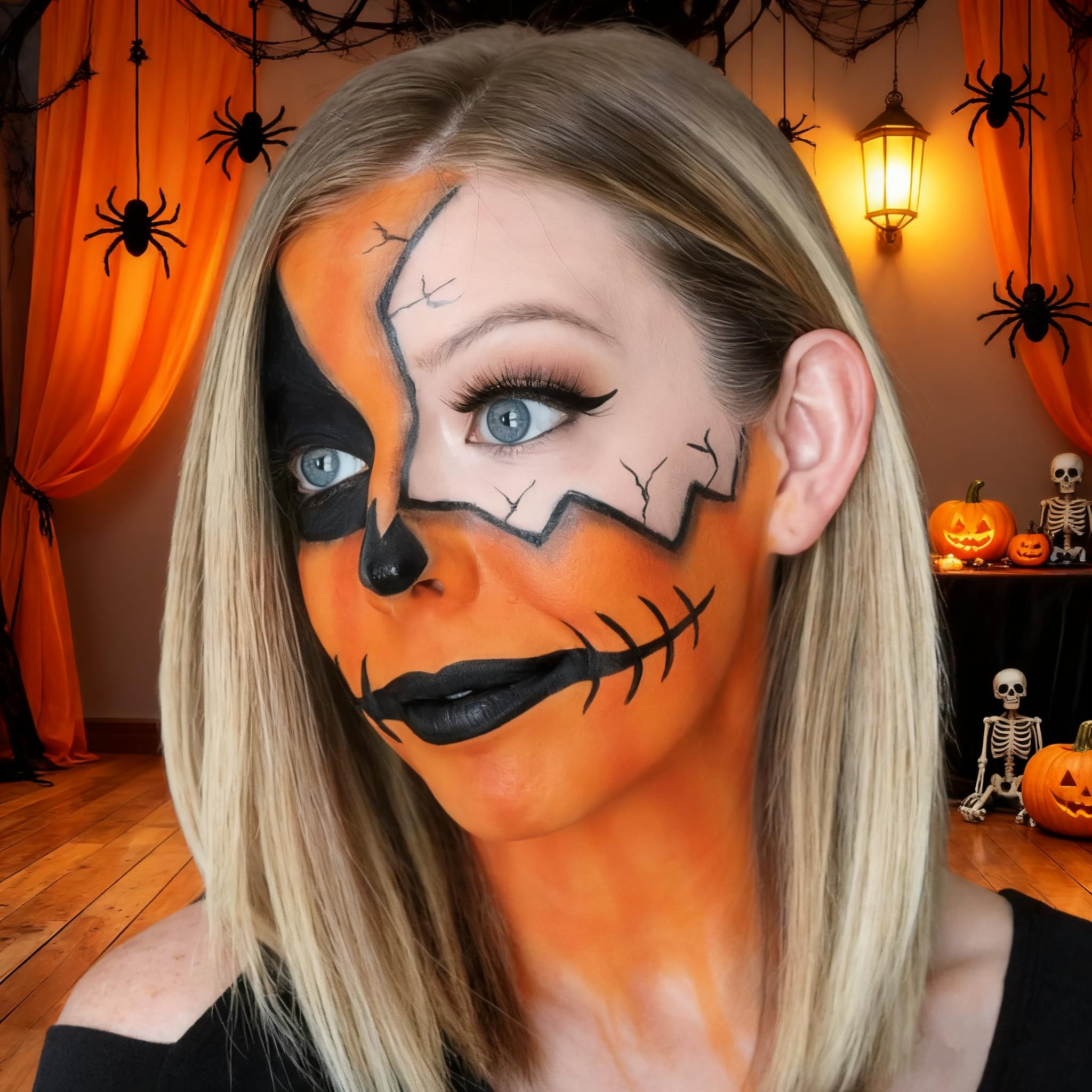 Snapklik.com : Orange Face Paint,Waterproof Oil Based Eye Black Stick ...