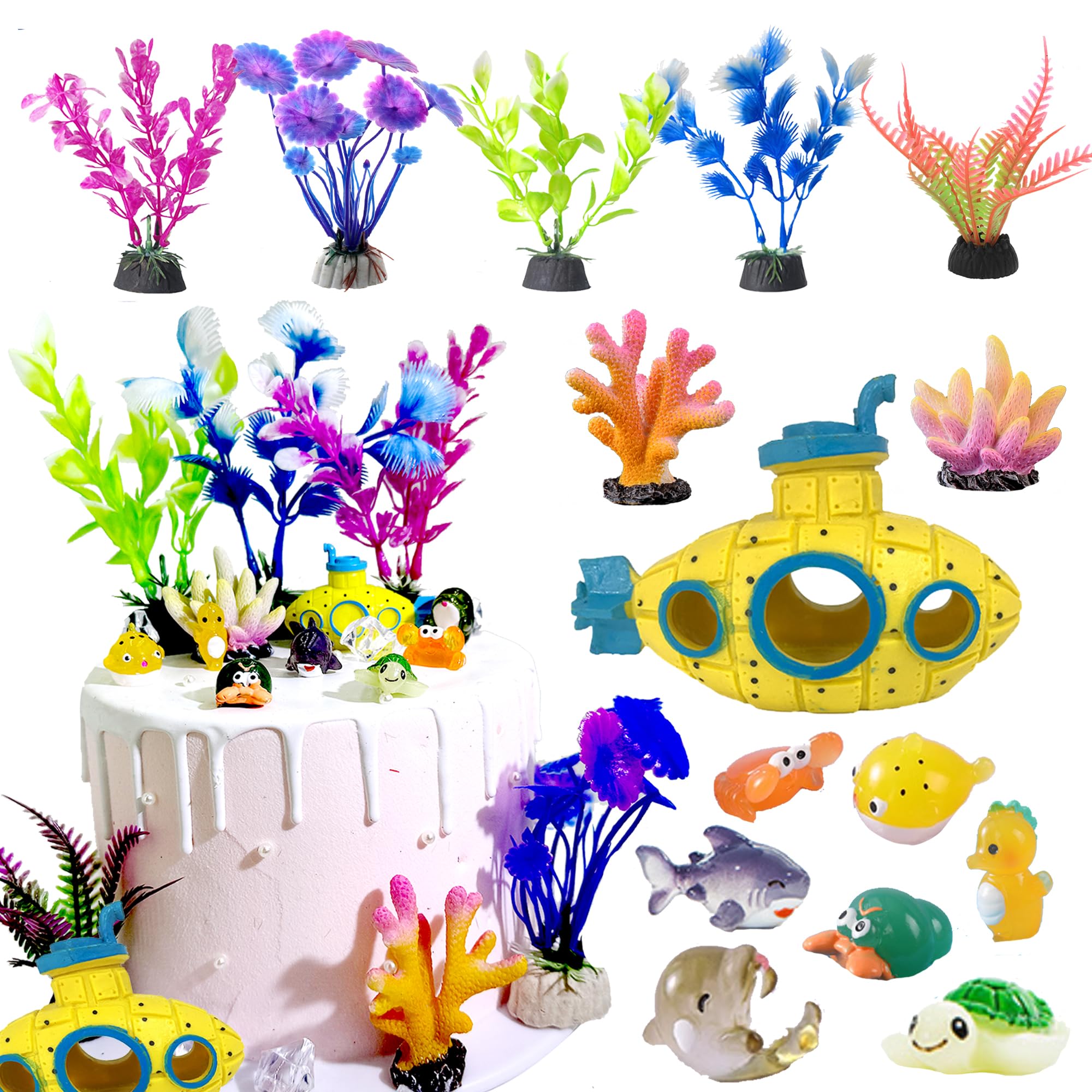 Amazon.com: 15 PCS Sea Ocean Cake Toppers Under the Sea Ocean Animals ...