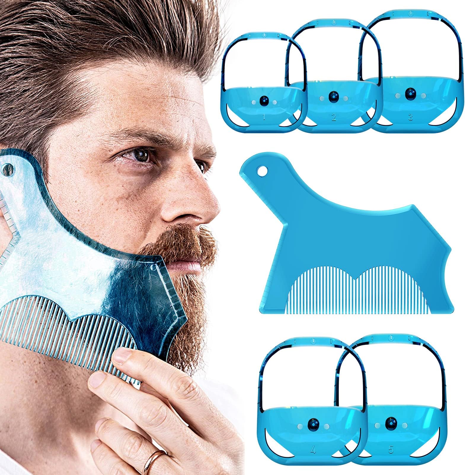 Amazon.com : Men's Beard Shaping Tool With Inbuilt Comb Transparent Template Styling Comb ...