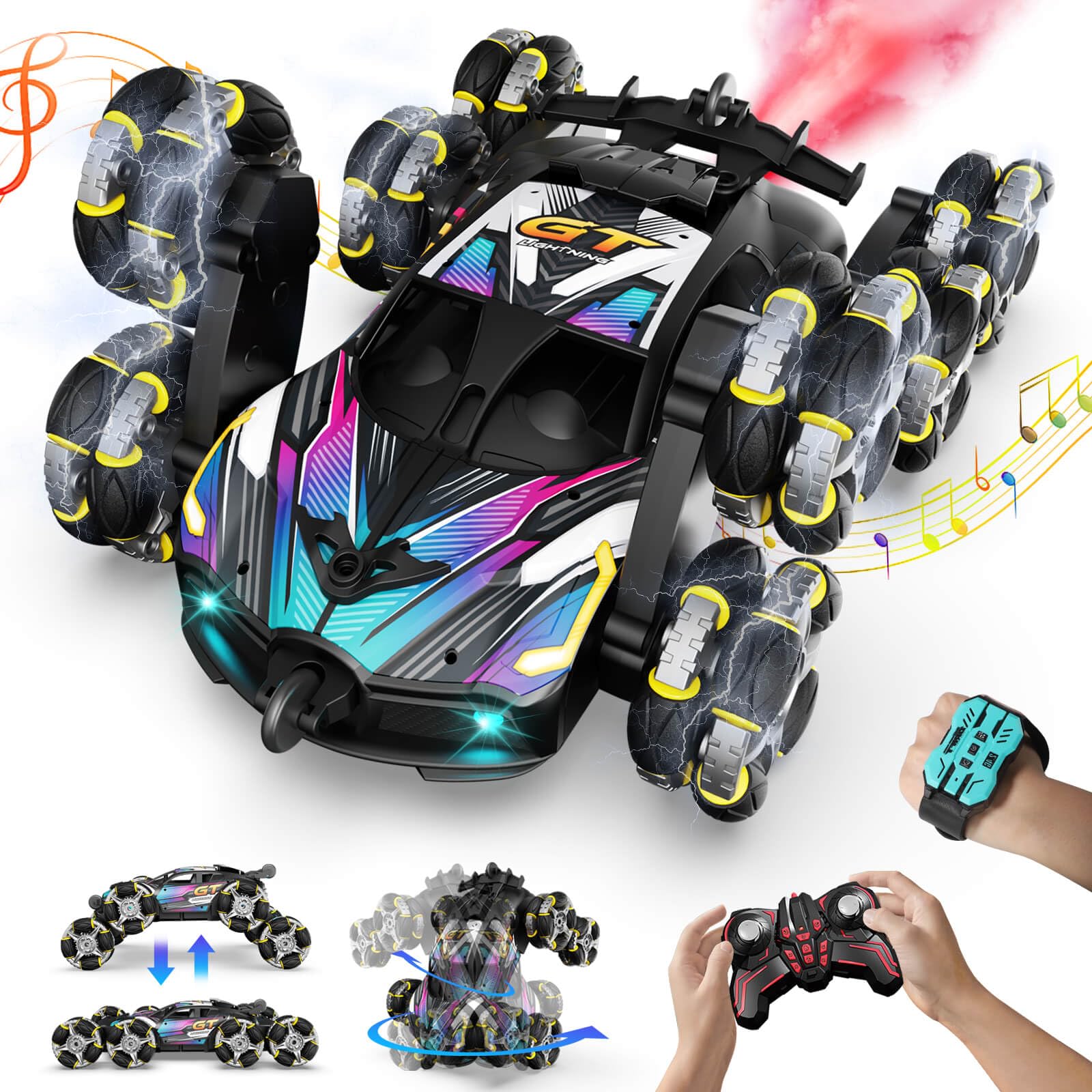 Amazon.com: 8WD Gesture Sensing RC Stunt Car, Hand Controlled Remote ...