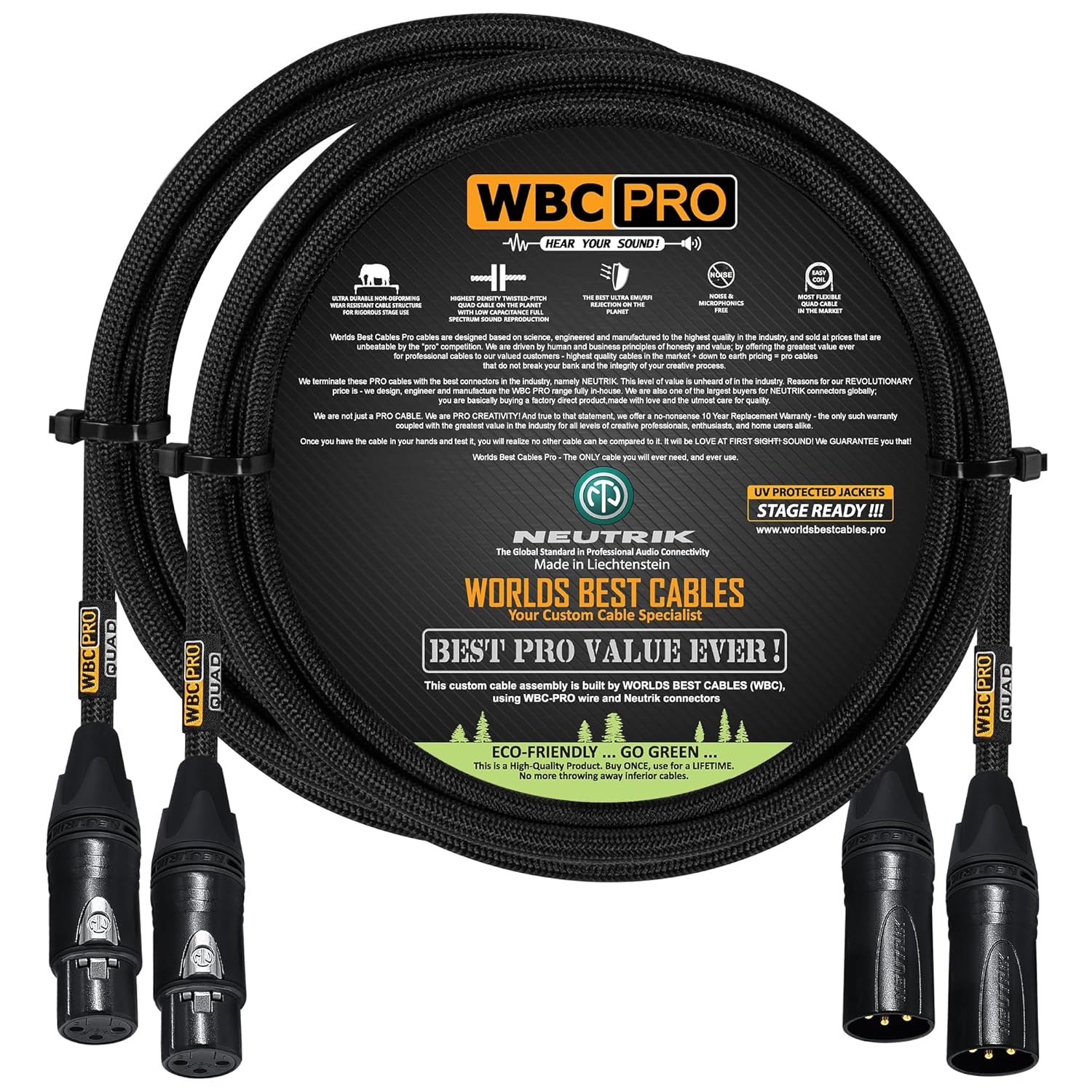 Amazon.com: 2 Units - 2 Foot - WBC-PRO-Quad Ultra-Silent Ultra-Flexible ...