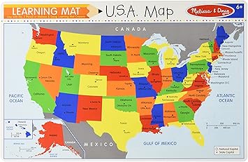 Amazon.com: Melissa & Doug The United States Write-A-Mat placemat ...