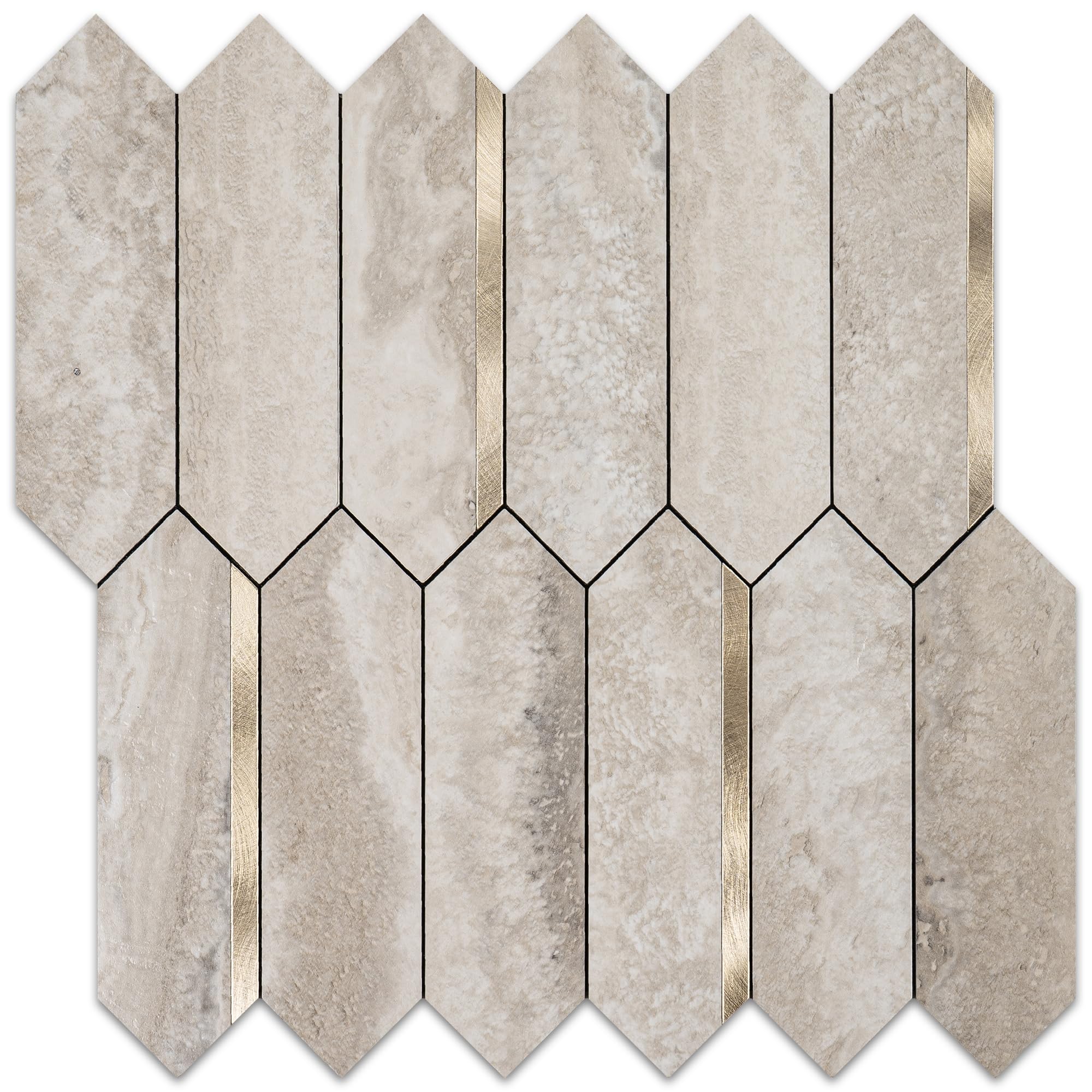 KASARO Peel and Stick Backsplash Long Hexagon Wall Tile, 10-Pieces PVC ...