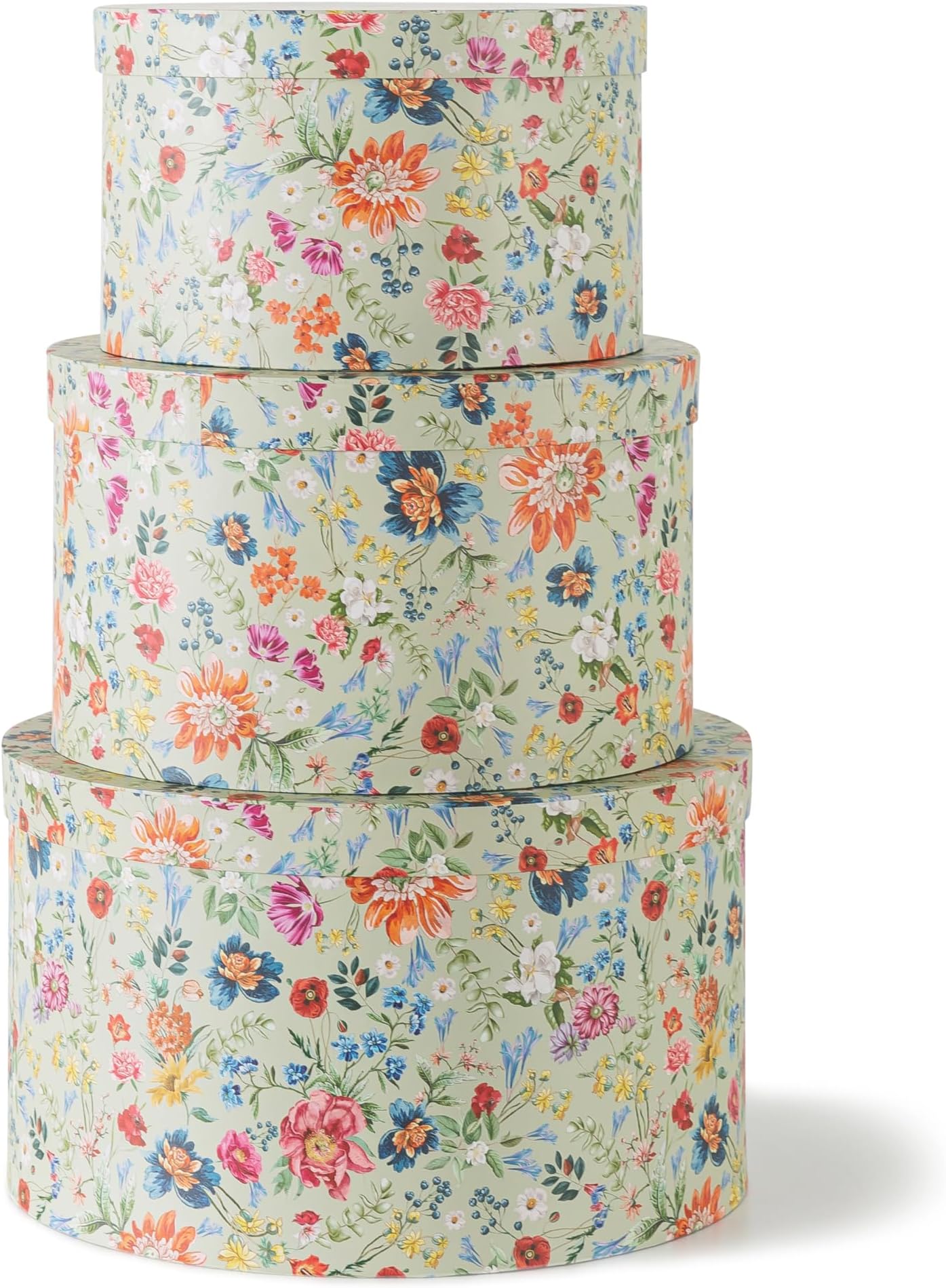 Amazon.com: Household Essentials 3-Piece Hat Box Set with Faux Leather ...