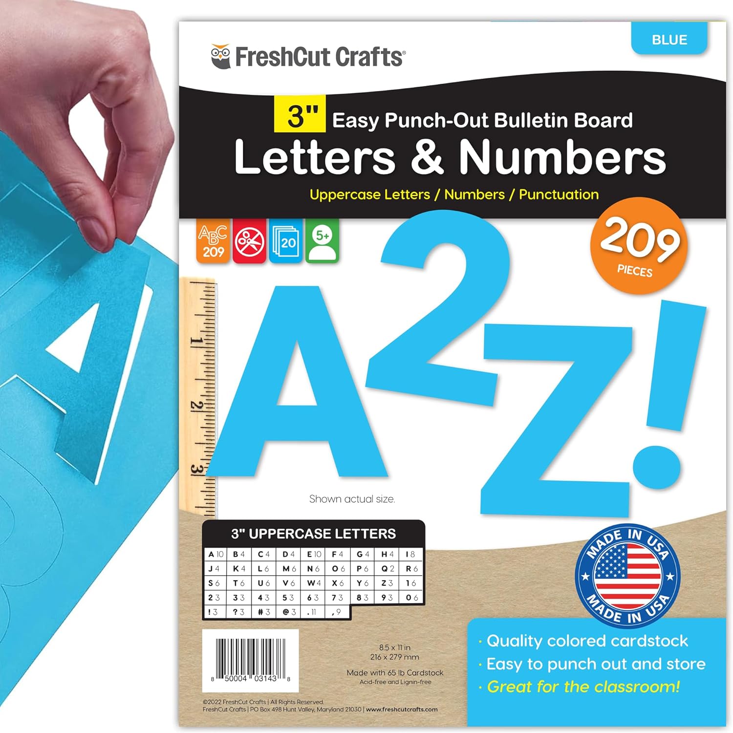 Amazon.com: 209 Pcs 3" Blue Bulletin Board Letters & Numbers, Capital ...