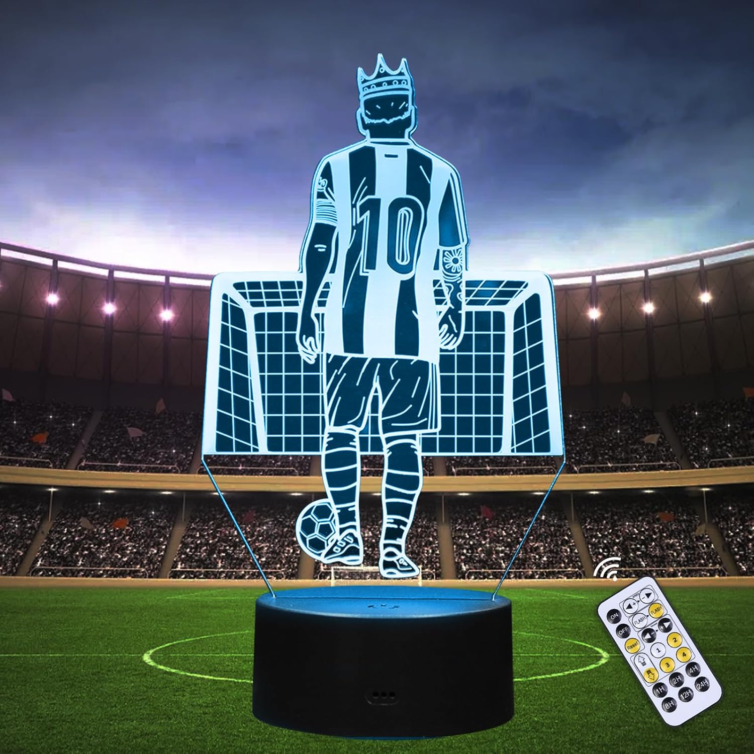 Amazon.com: oboist Soccer Player Night Light, 3D LED Night Lamp for ...