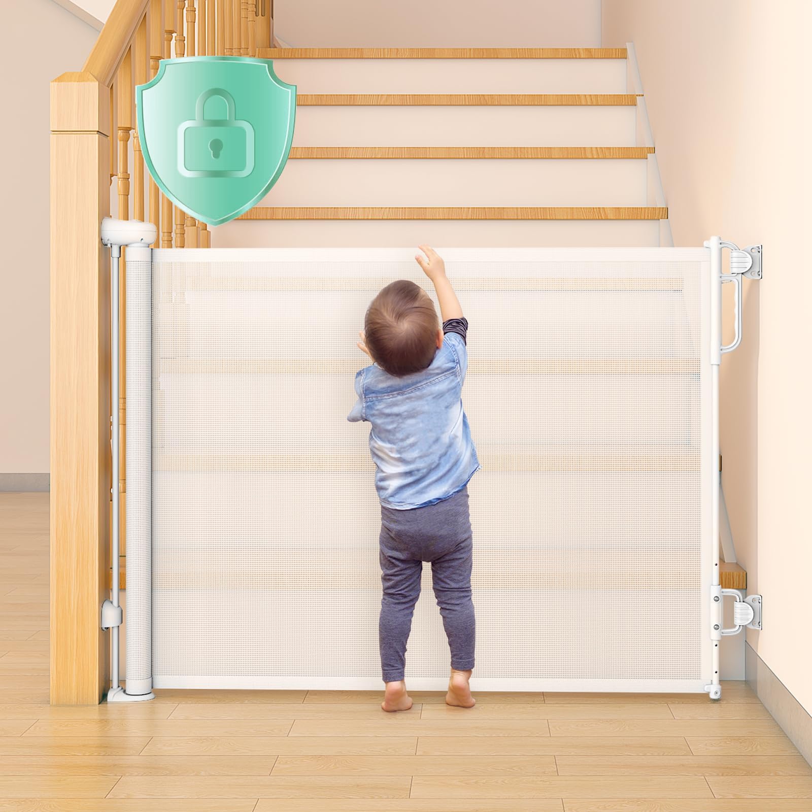 Retractable Stair Gates for Baby and Pet, Extra Wide Baby Safety Gate ...