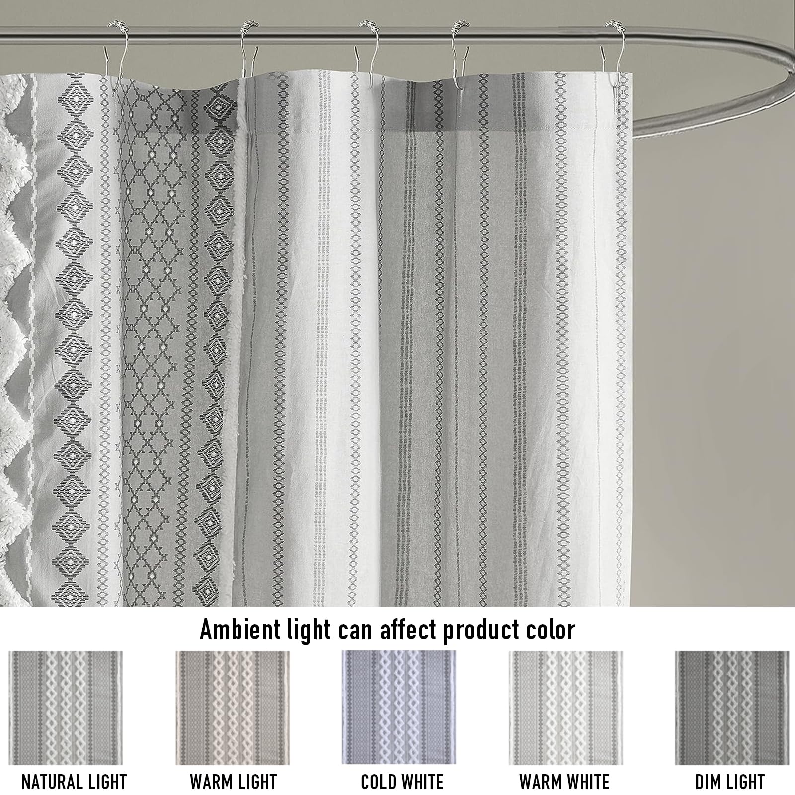 INK+IVY Imani Tufted Chenille 100% Cotton Shower Curtains Machine ...