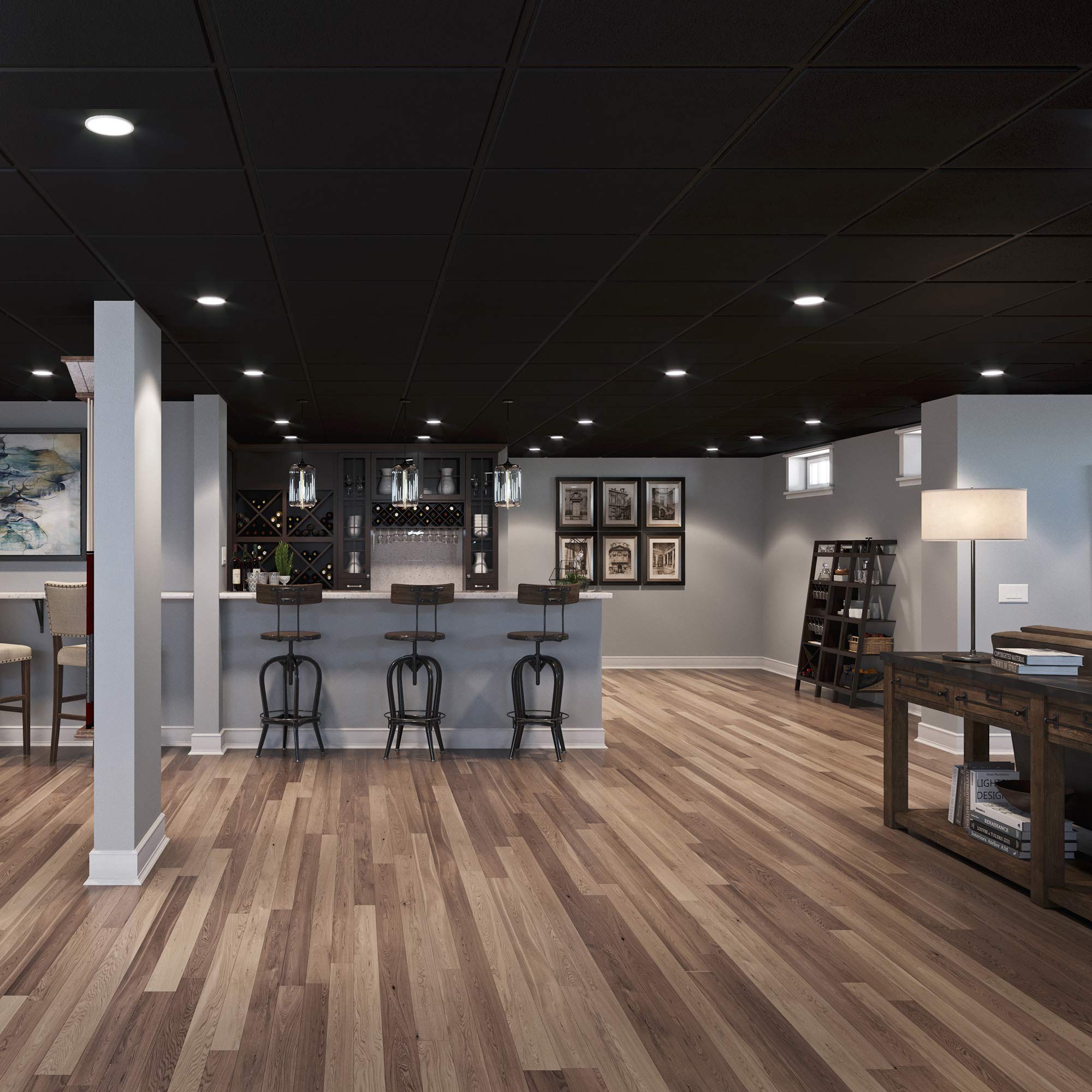 Snapklik.com : Genesis 2ft X 2ft Black Stucco Pro Revealed Edge Ceiling ...