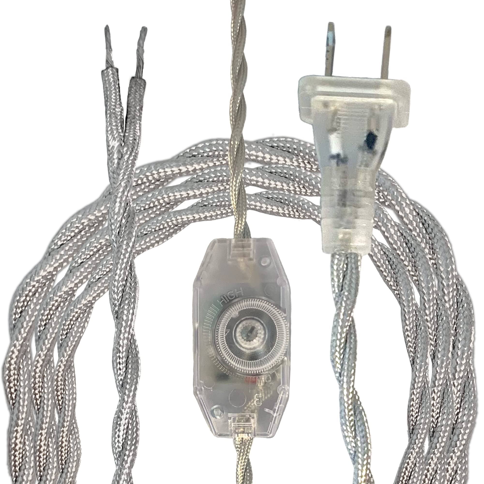 Royal Designs, Inc. 8Ft Twisted Rayon Lamp Cord with NEMA-15P Plug ...