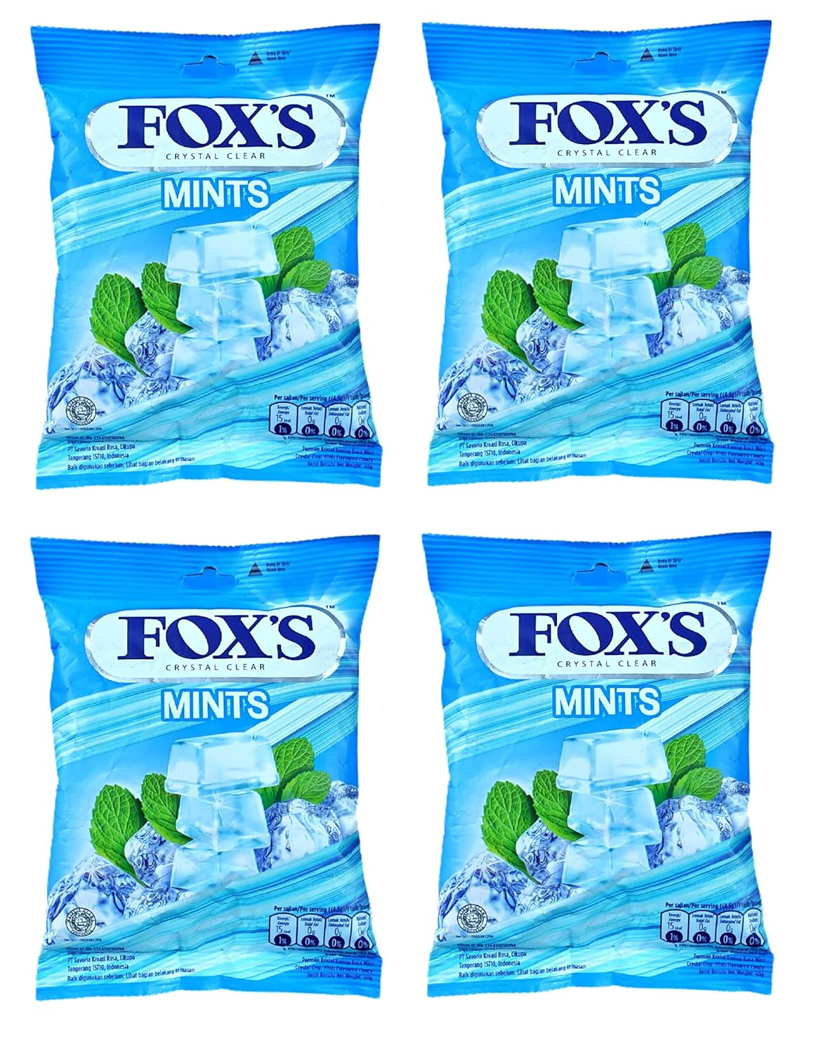 Astonished Retail Fox'S Crystal Clear Mints Candy Pouch, (90G X 4 Packs), 360 Gm : Amazon.in ...