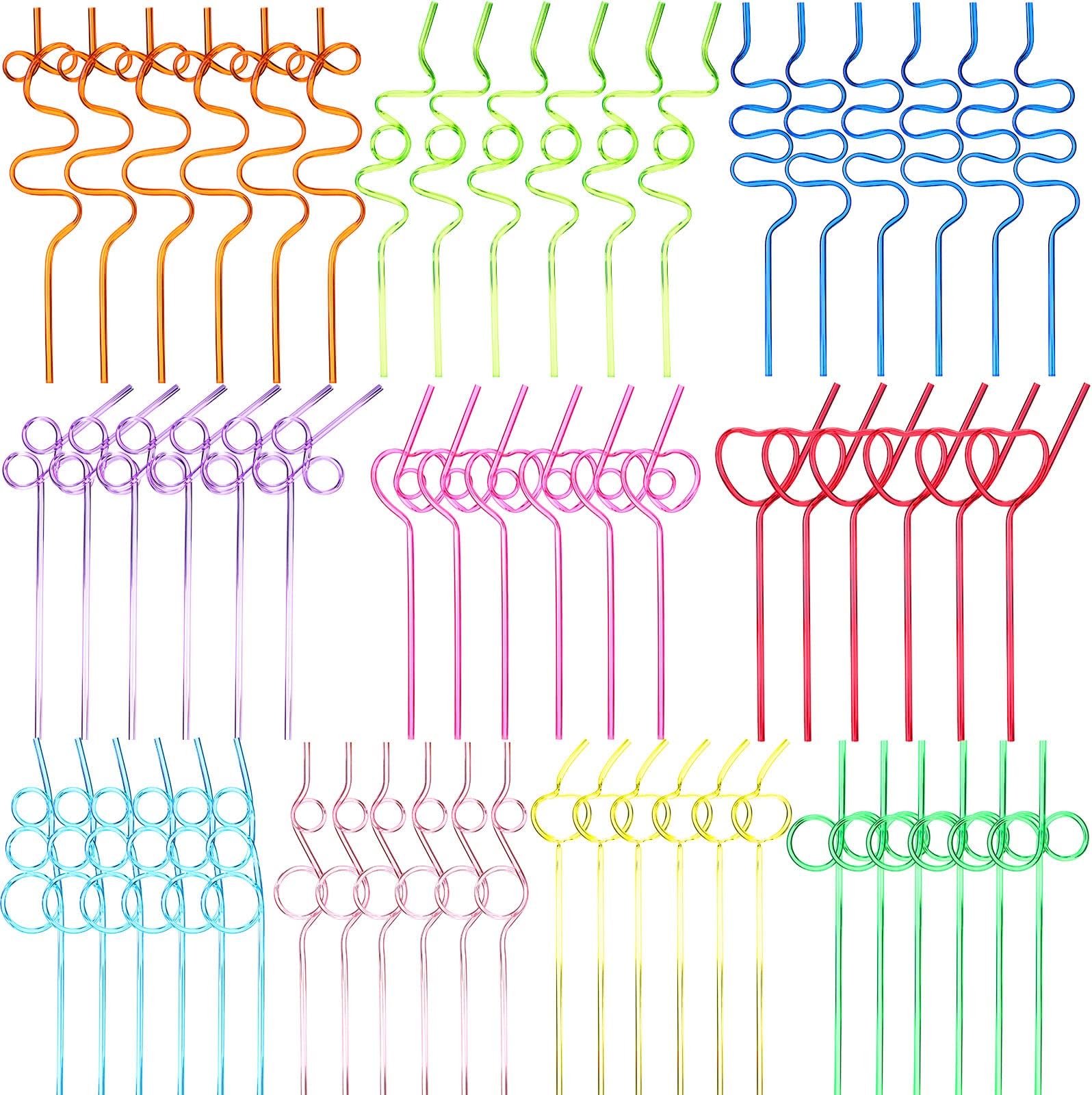 Amazon.com: Crazy Straws for Kids, 40 Pcs Reusable Silly Straws ...