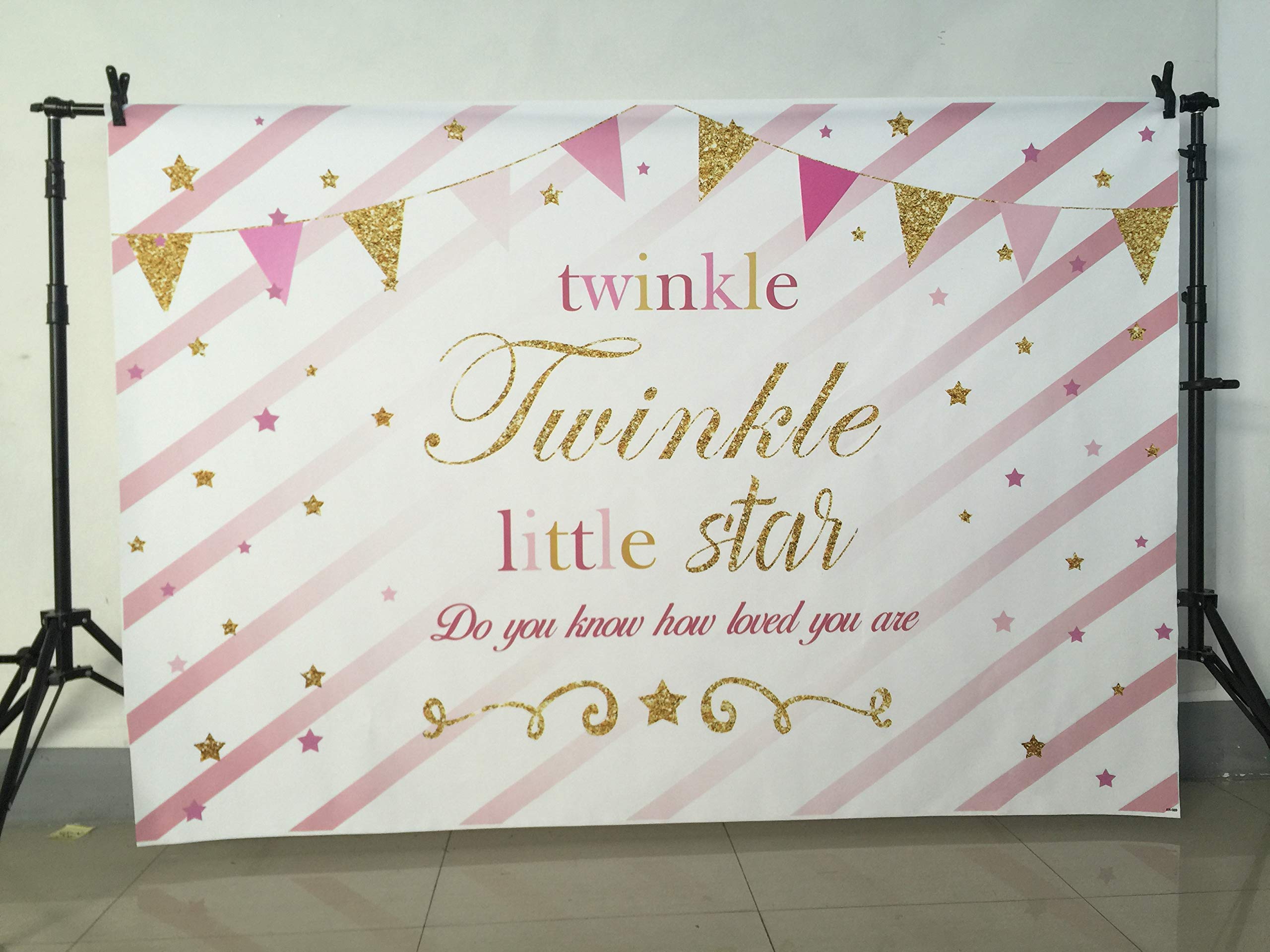 Buy Mehofoto Little Star Birthday Backdrop Pink Twinkle Twinkle Little ...