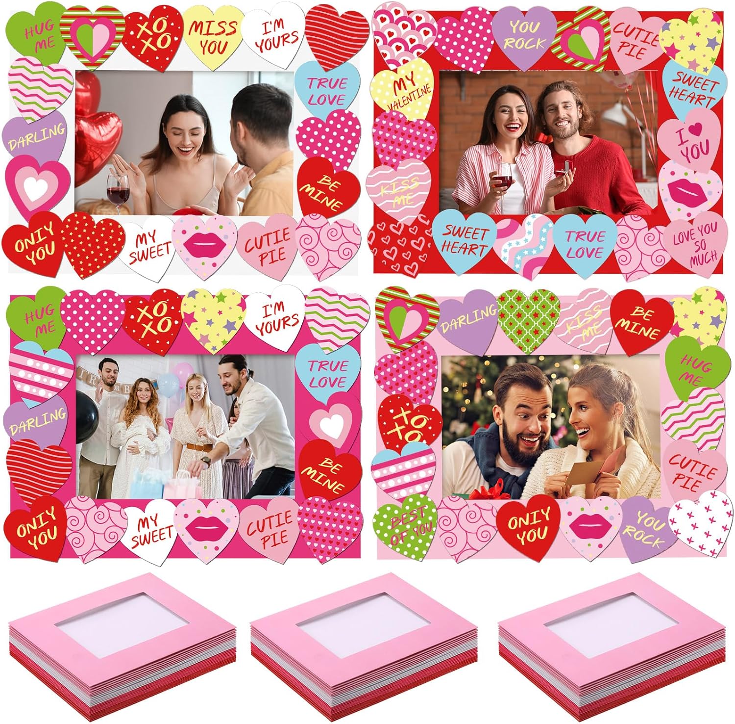 Amazon.com: Chunful 24 Pieces Valentines Heart Craft Valentine s Day ...