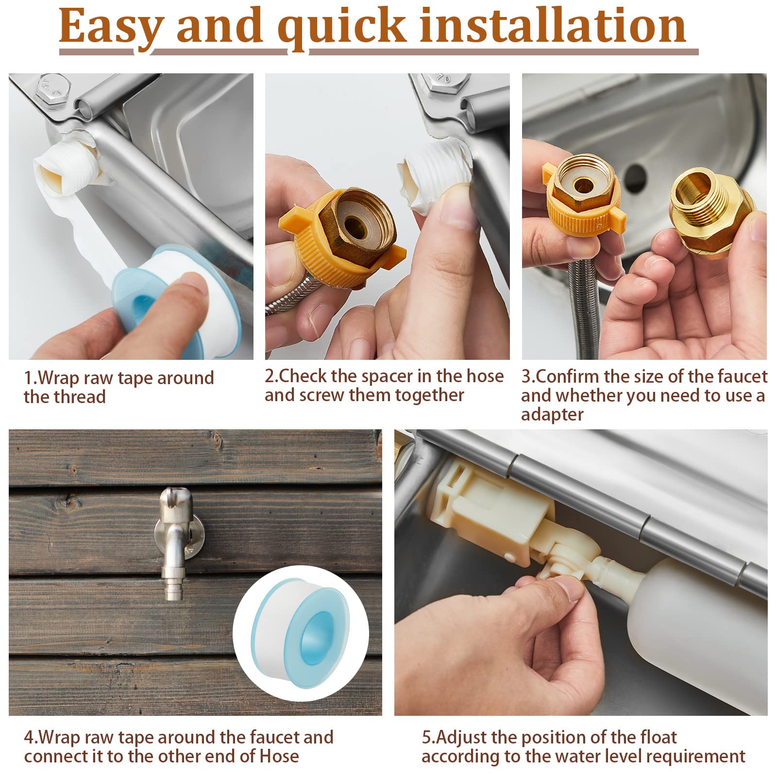 3 Set Automatic Animal Drinking Water Bowl with Float Valve Stainless ...