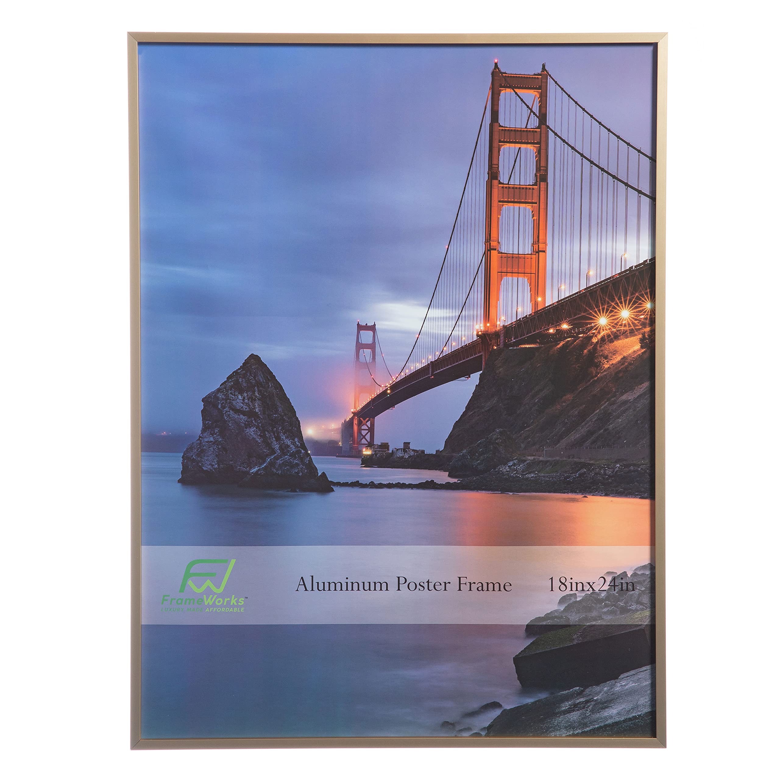 Amazon.com: FrameWorks 18x24 Brushed Aluminum Poster Frames – Modern ...