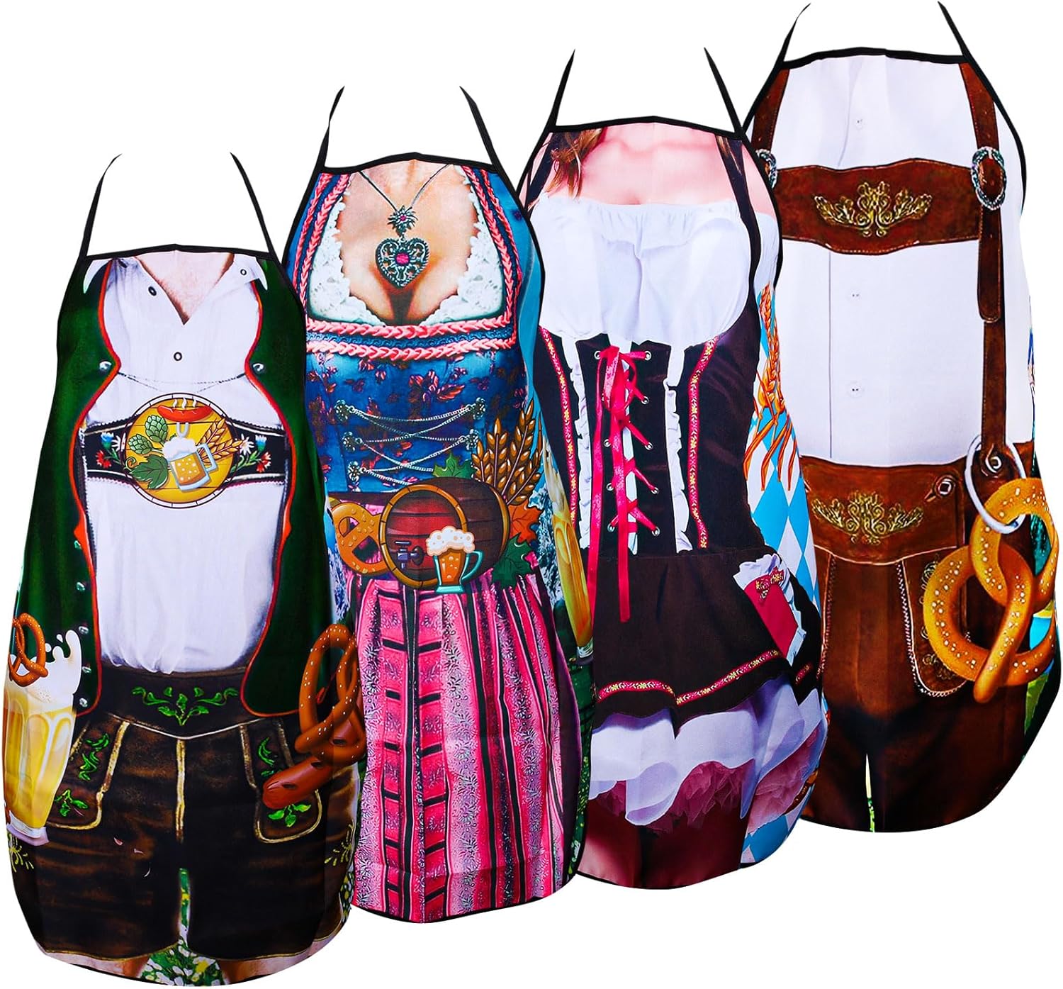 Amazon.com: Whaline 4 Pack Oktoberfest Apron Bavarian National Costumes ...