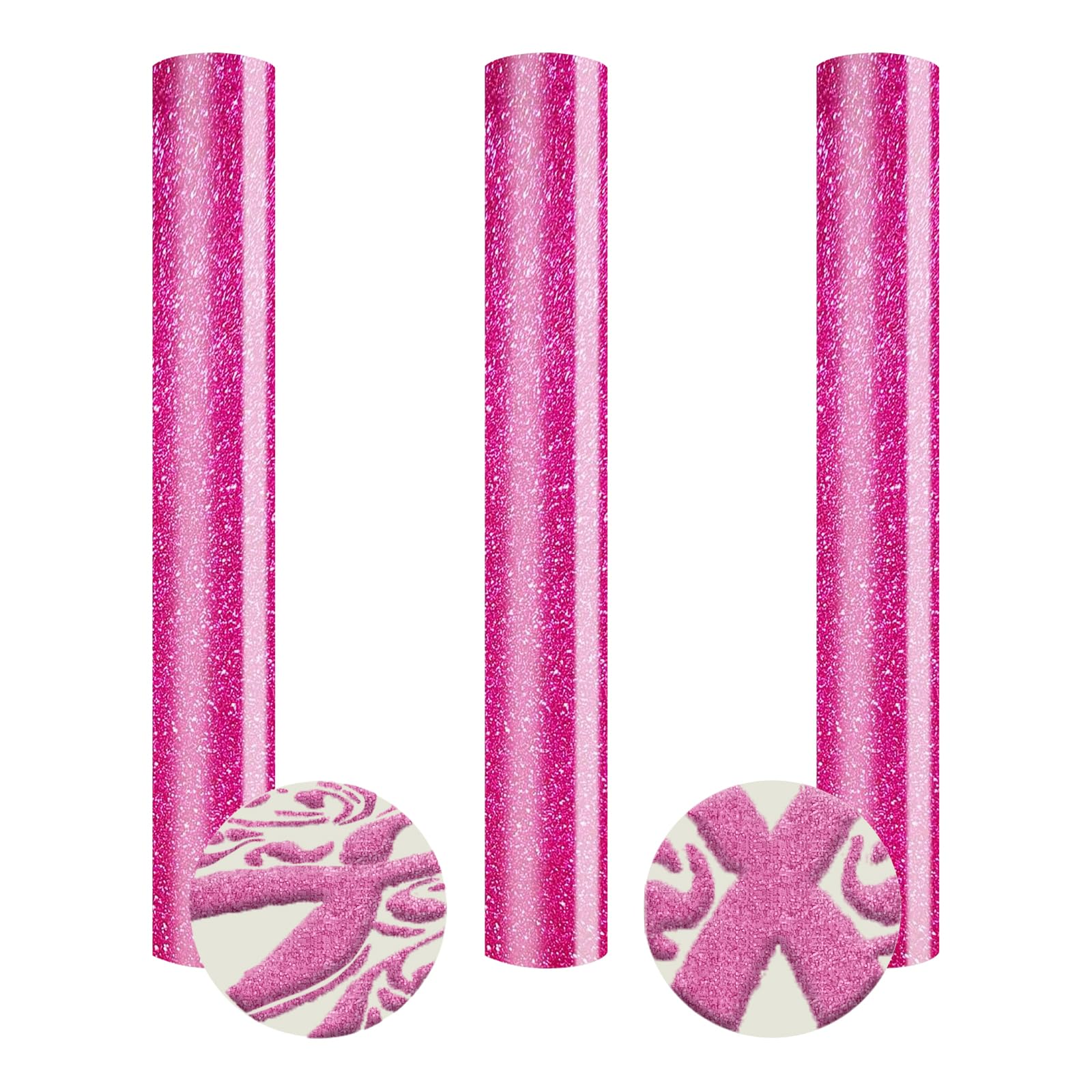 Amazon.com: Glitter Puff Vinyl Heat Transfer Fuchsia Pink, Metallic 3D ...