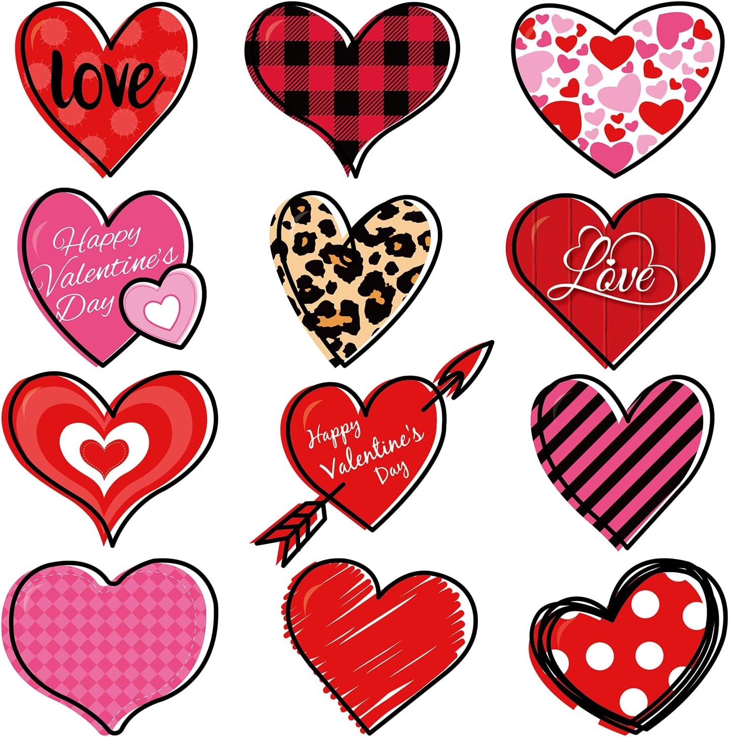 Amazon.com: Quera 60pcs Heart Cut-Outs Accents Colorful Valentine's Day ...