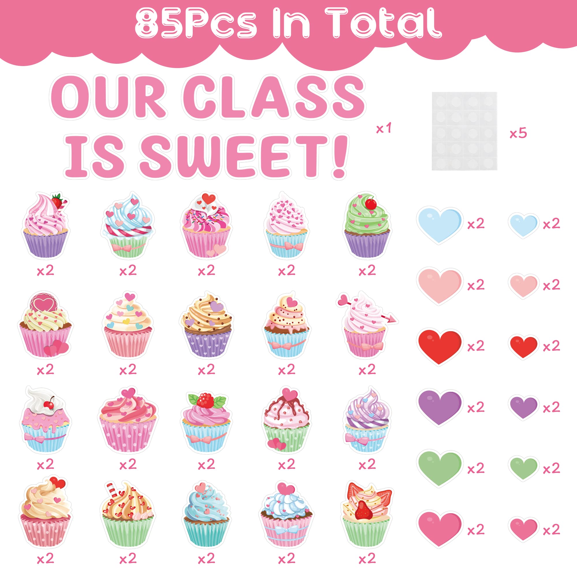Snapklik.com : 85Pcs Summer Cupcake Cutouts Classroom Bulletin Board ...