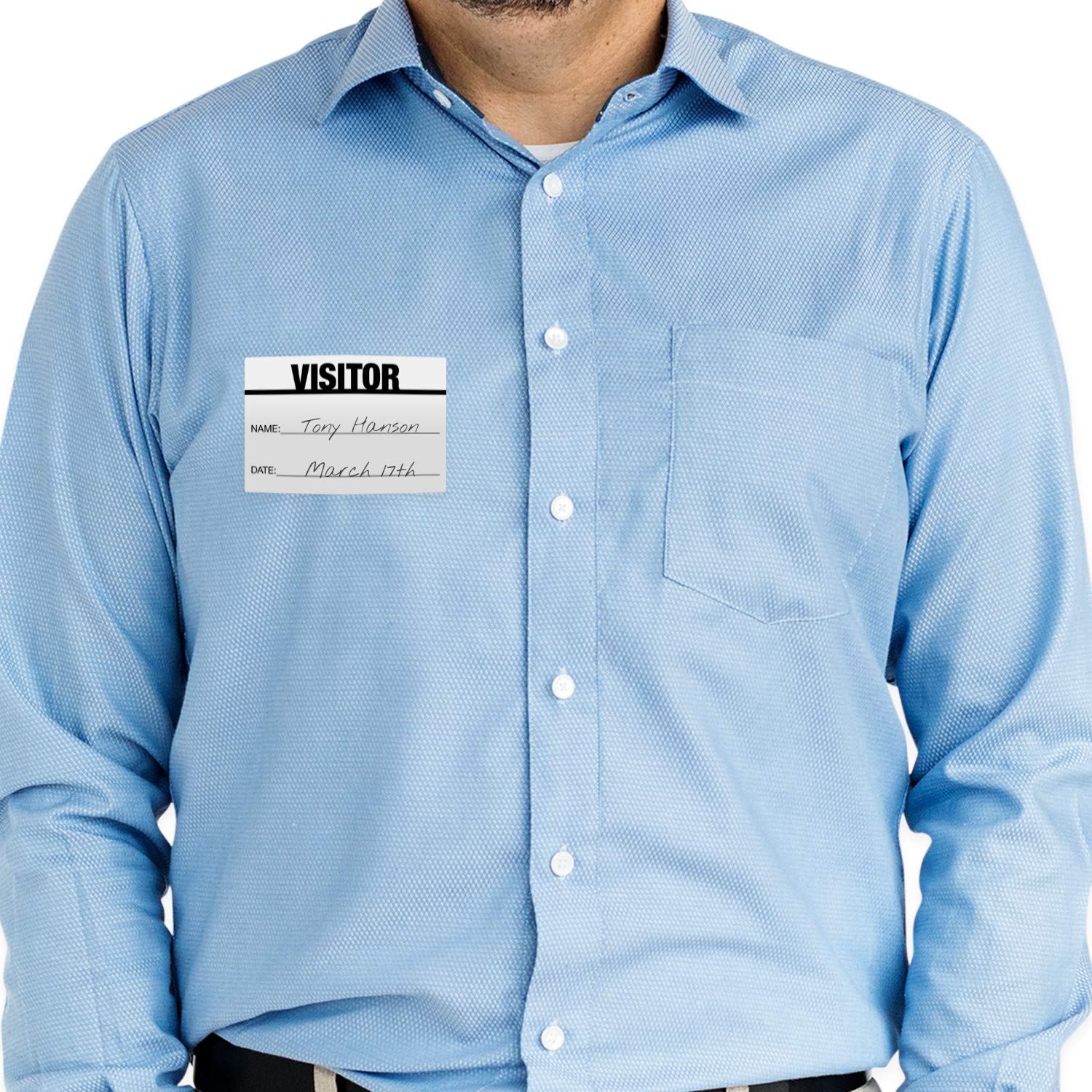 Snapklik.com : Black On White Visitor Pass / 500 Classic ID Labels ...