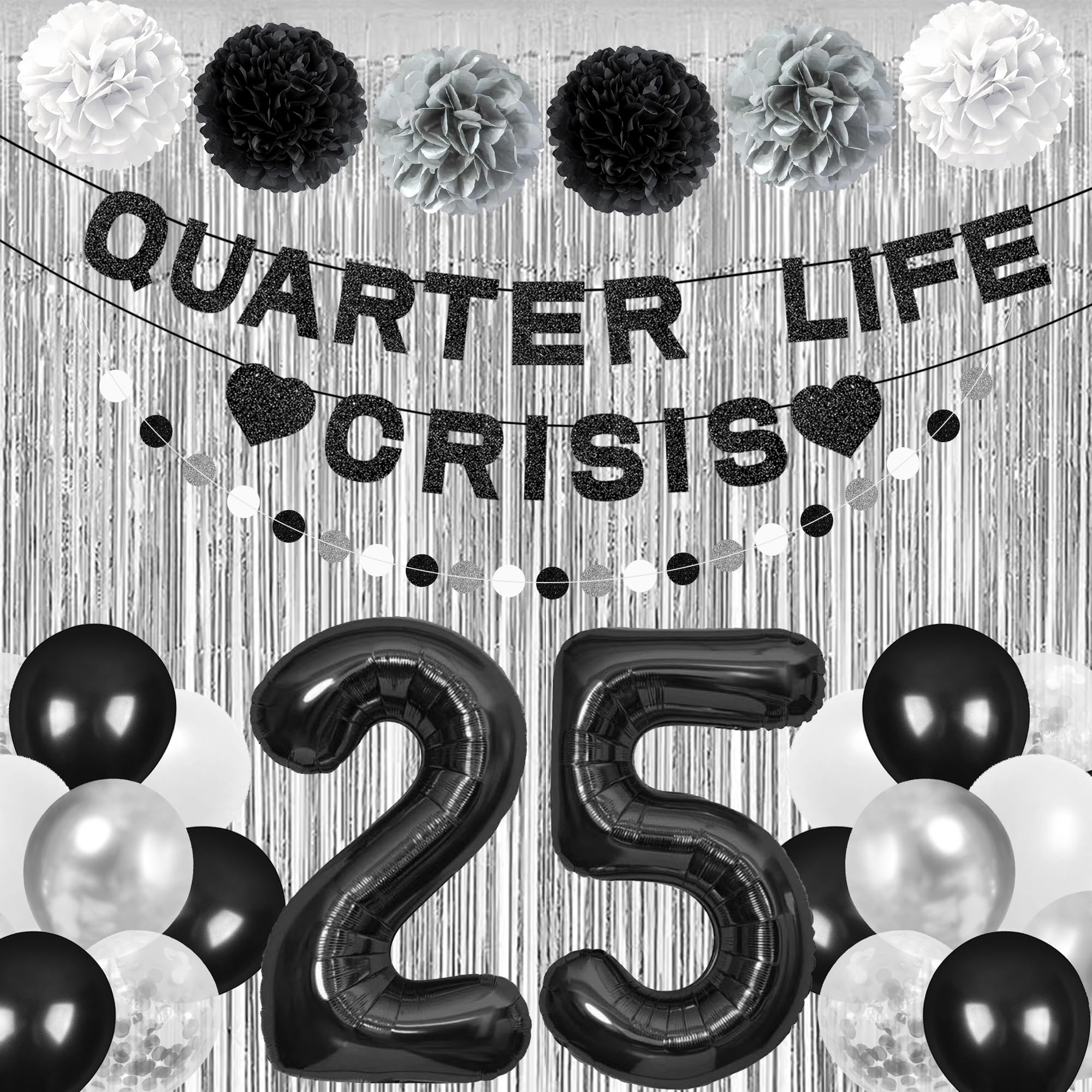 Amazon.com: Holkcog 25th Birthday Decoration for Women, Quarter Life ...