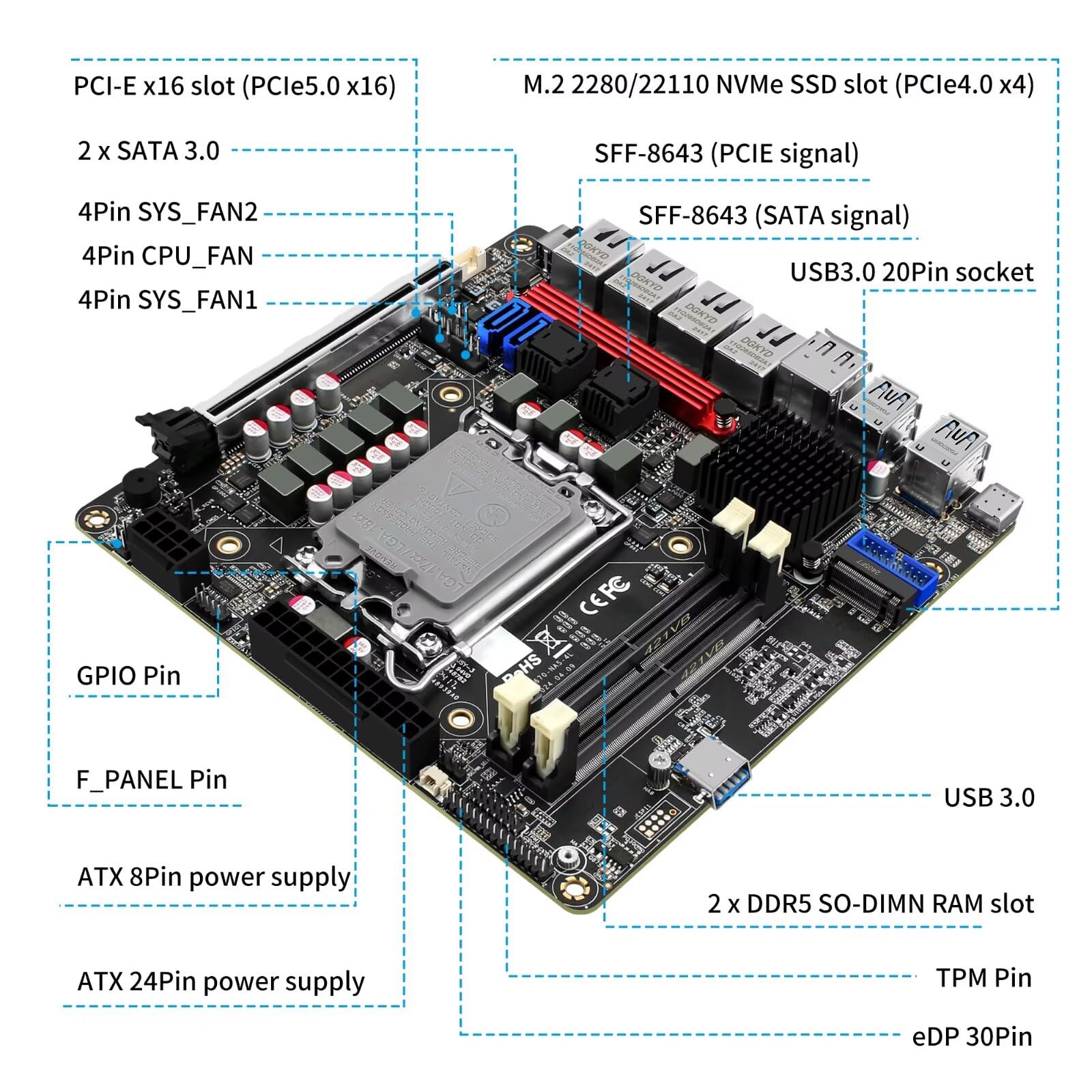 FOXCONN製 intel S1200KP サーバーボードとintel celeron G1610 ，デスクトップ用 skhynix pc3 ...