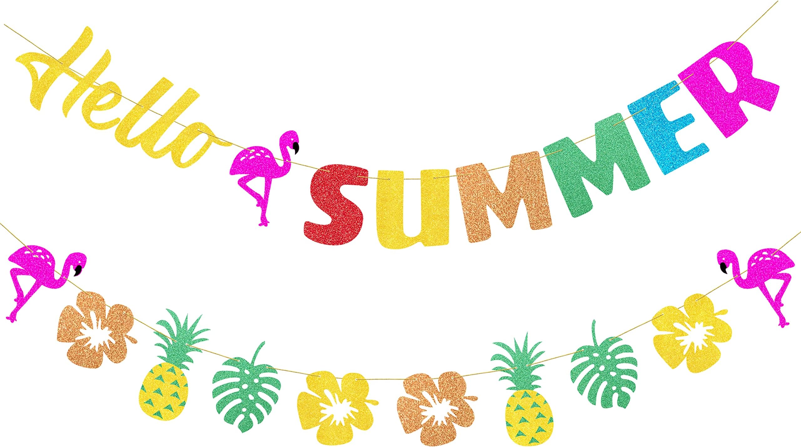 Amazon.com: YQUQWN, Hello Summer Banner - No DIY, Summer Banner for ...