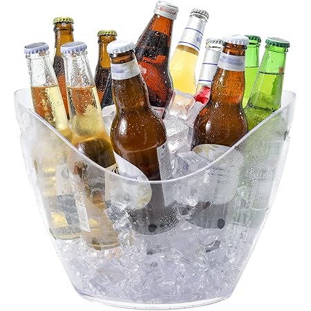 Amazon.com: Yesland 8L Large Ice Buckets Clear Acrylic Drink Bucket ...