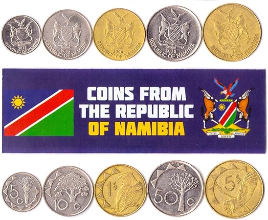 Amazon.com: Namibia 5 Mixed Coins | 5 to 50 Cents | Namibian Currency ...