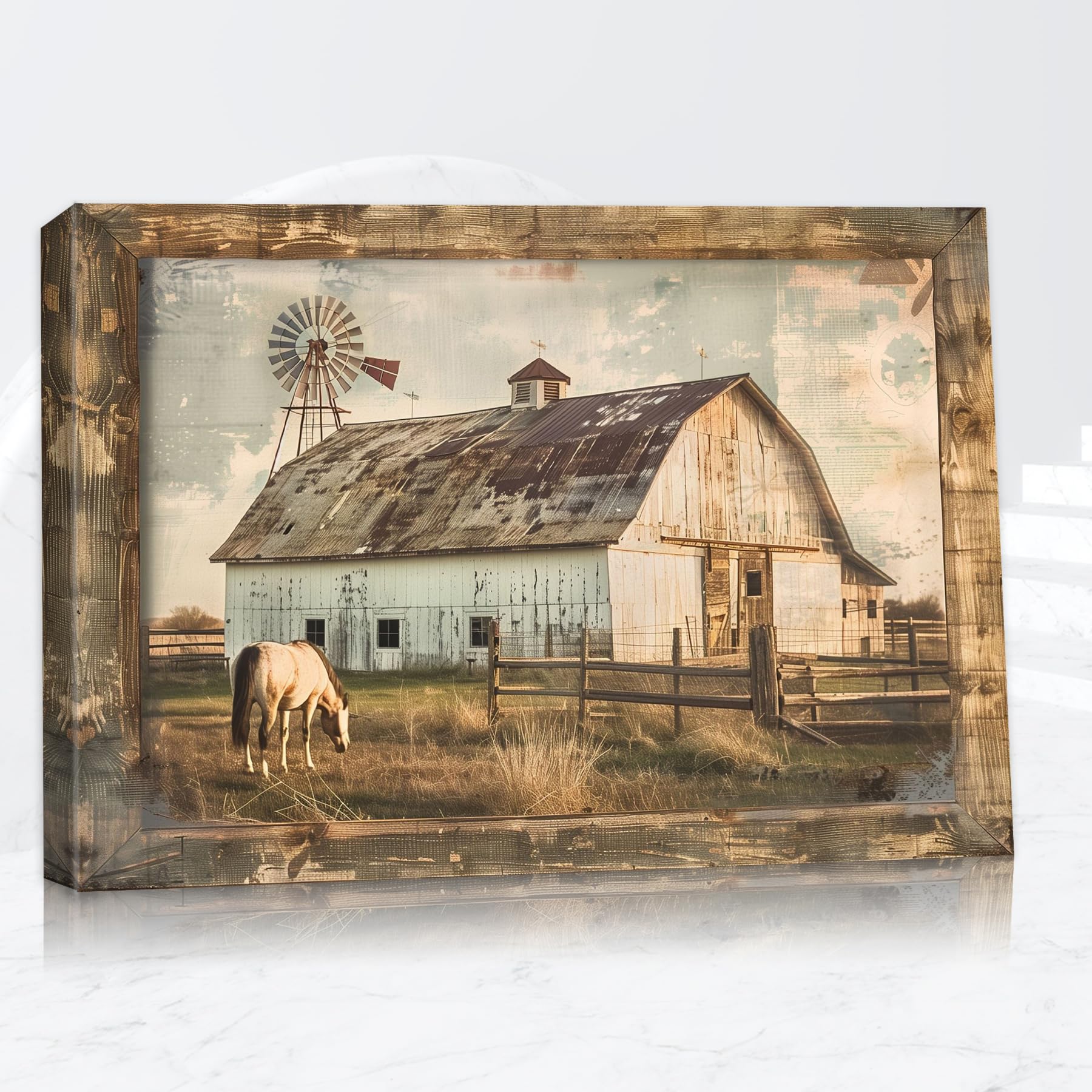 Amazon.com: Farmhouse Wall Decor Farm Barn Picture Wall Art, Vintage ...