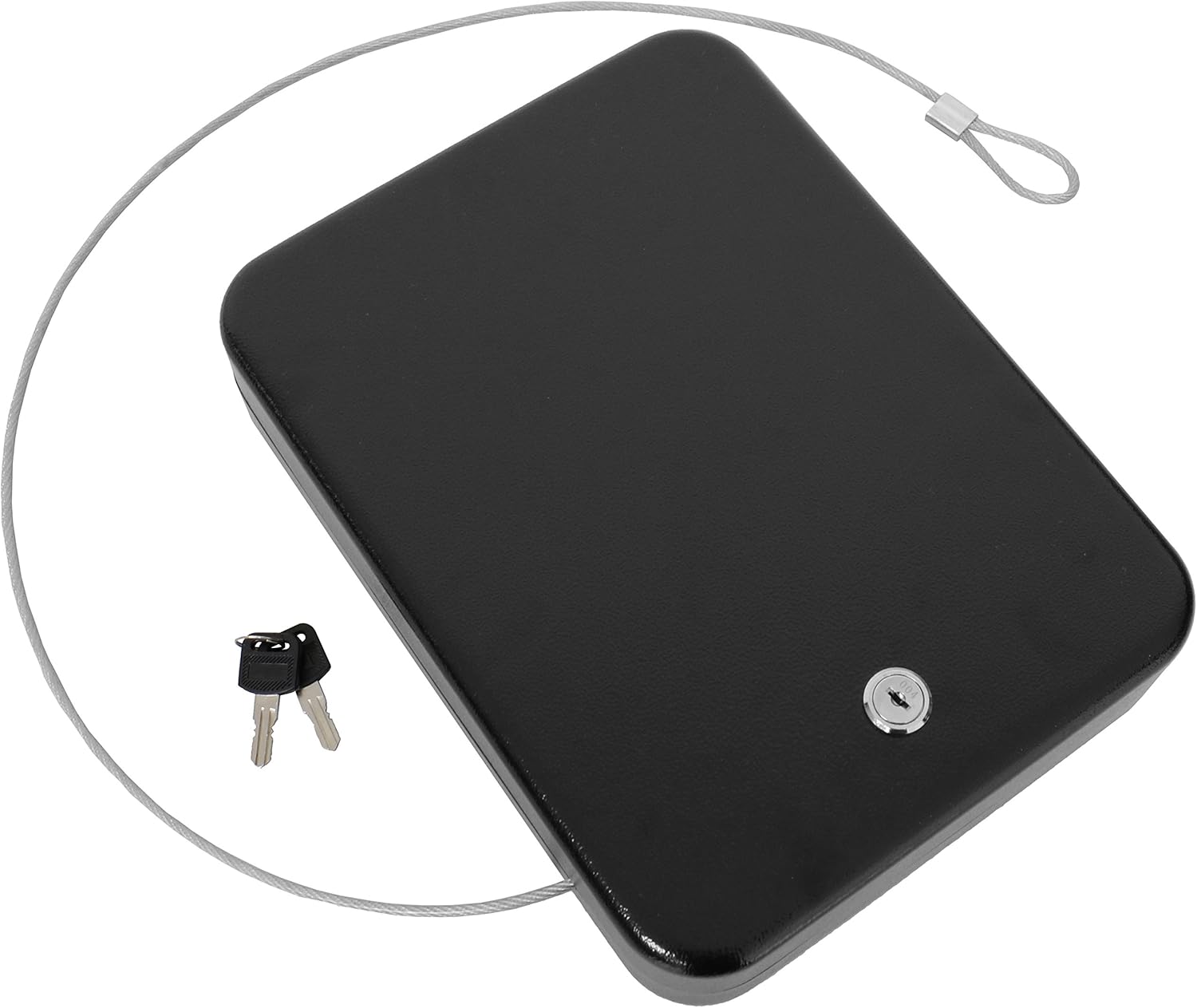 Amazon.com: Sunnydaze Large Portable Steel Keyed Security Lockbox Safe ...