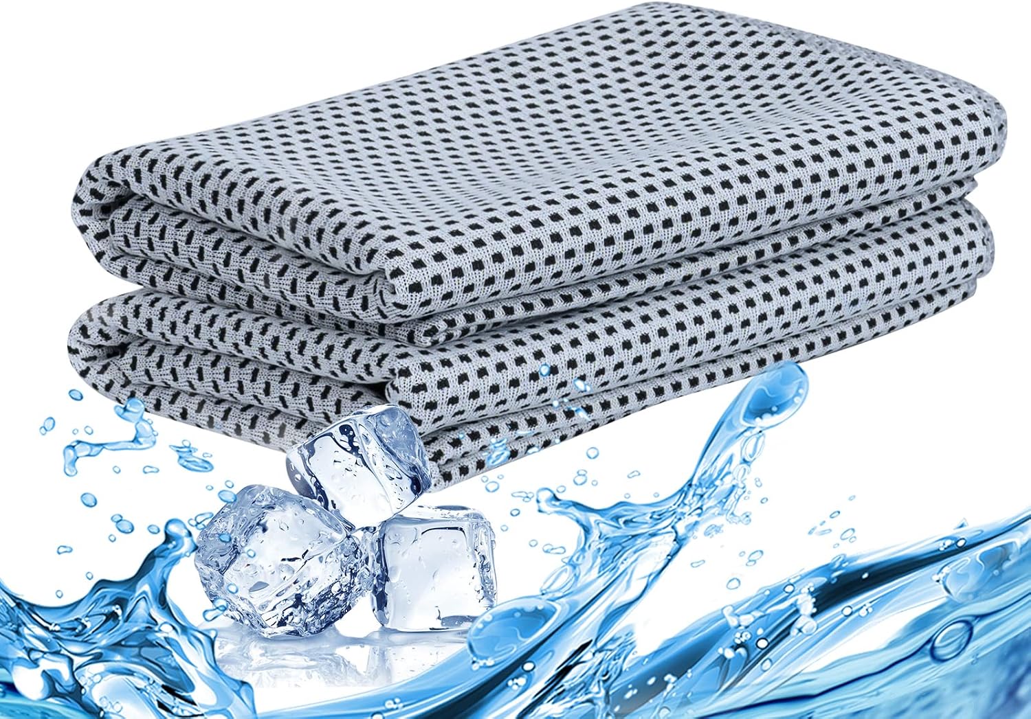 AKHTART 2 Pcs Gray Cooling Towel, 100x30cm Cool Cold Towel, Instant ...