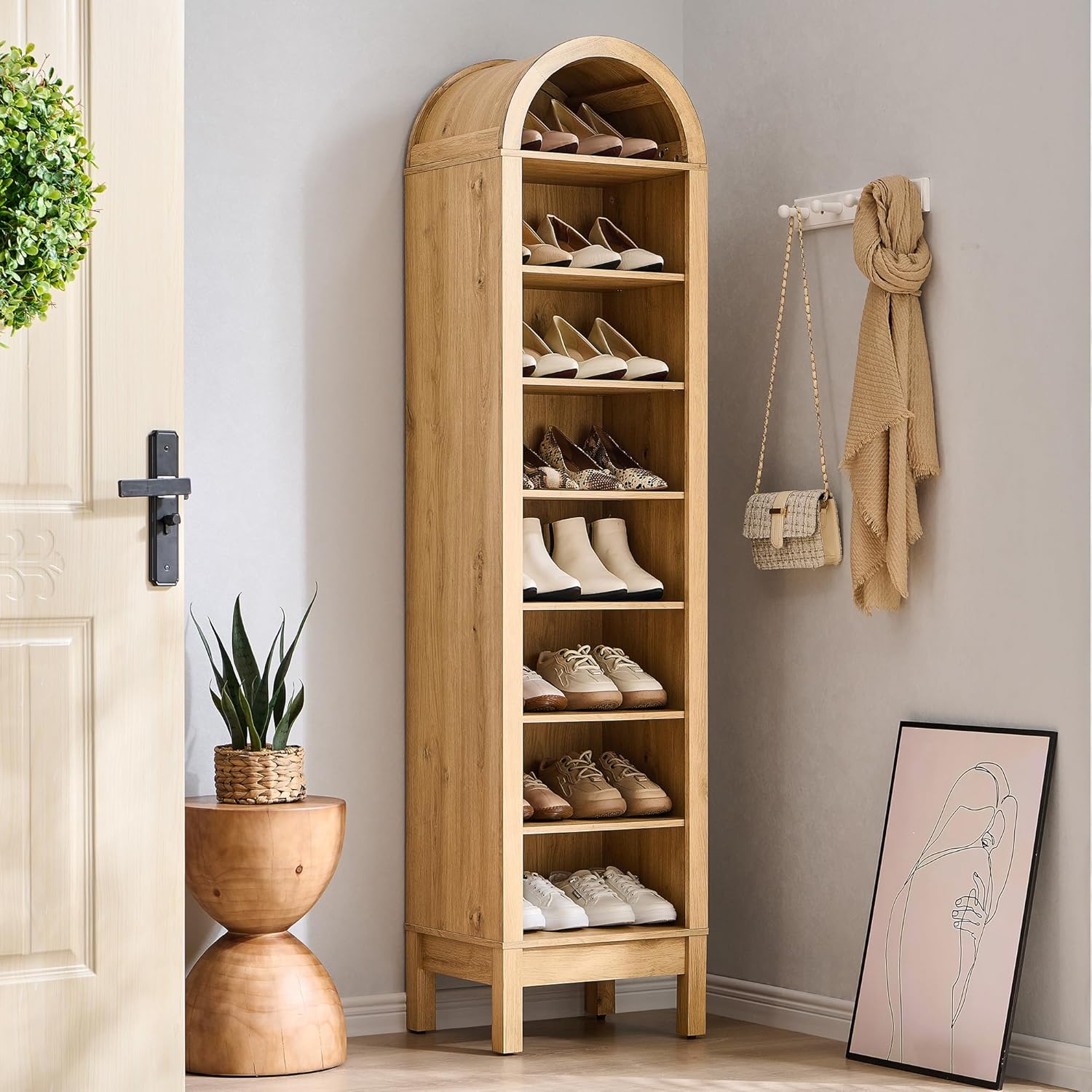 Amazon.com: IFGET 71" Tall Arched Shoe Storage Cabinet, 8 Tiers 16 ...